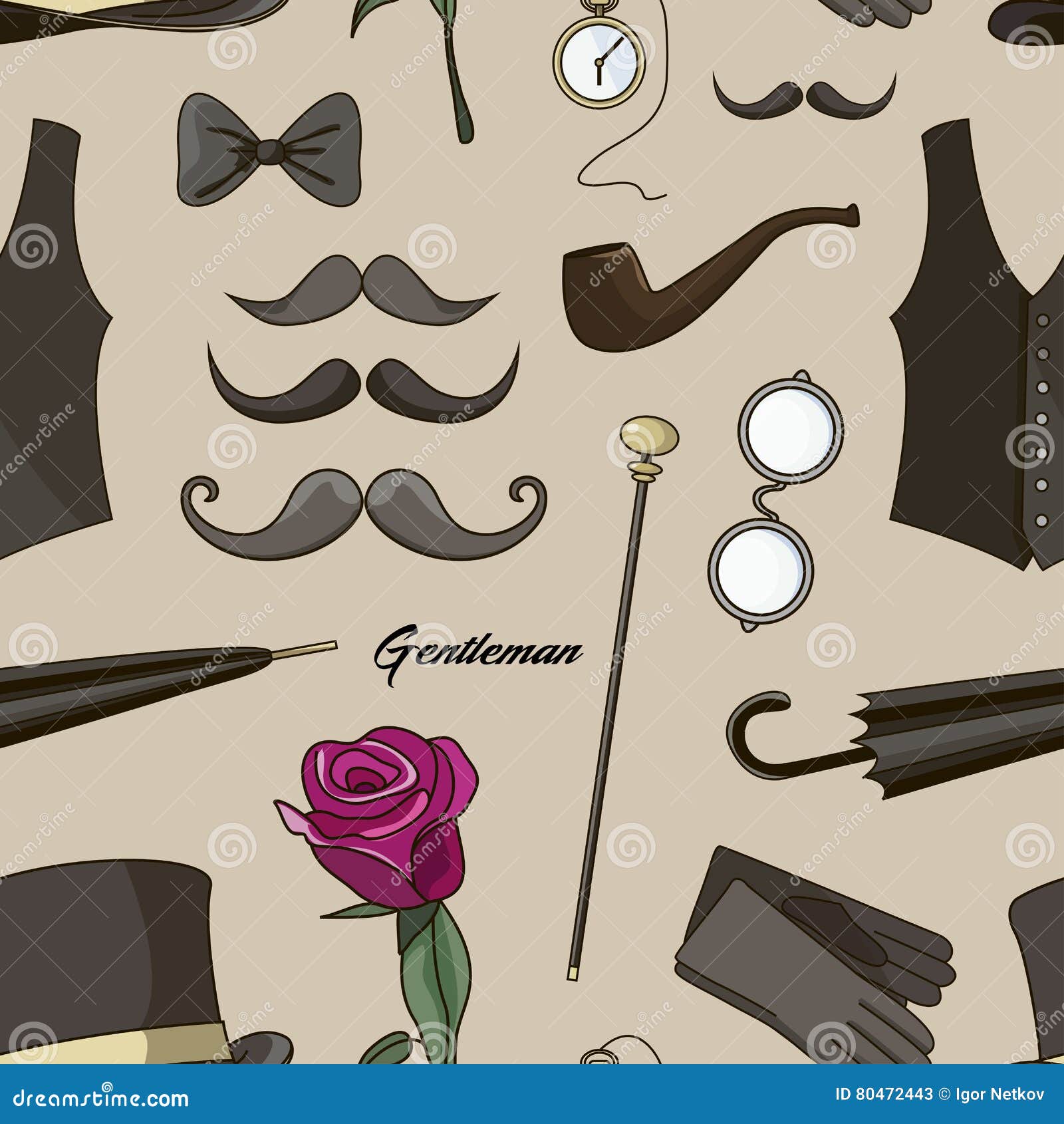 Pattern of Vector Elements for Gentlemen Stock Vector - Illustration of ...