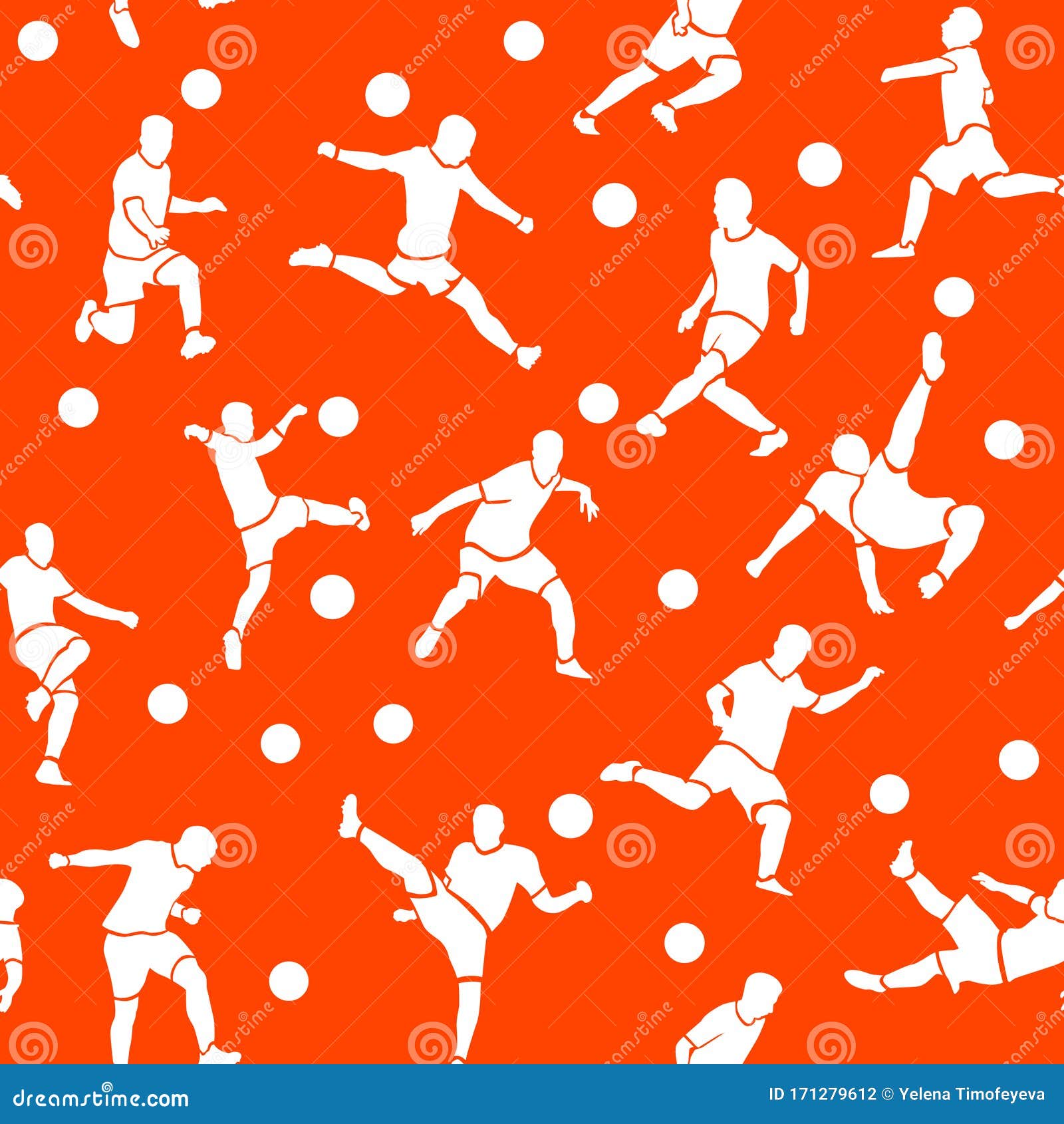 Pattern, Vector Illustration of Soccer Players with the Ball Stock ...
