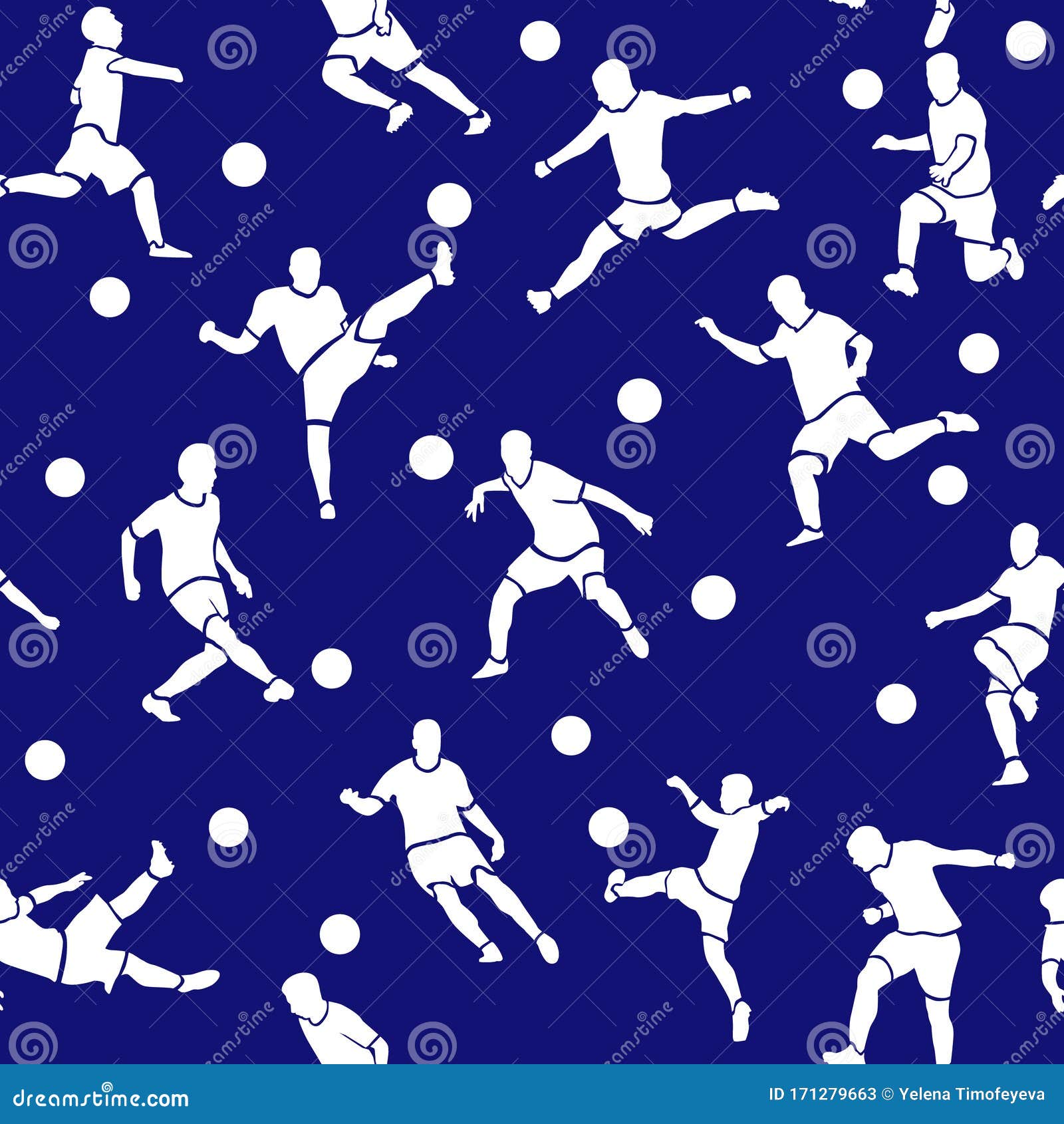 Pattern, Vector Illustration of Soccer Players with the Ball Stock ...