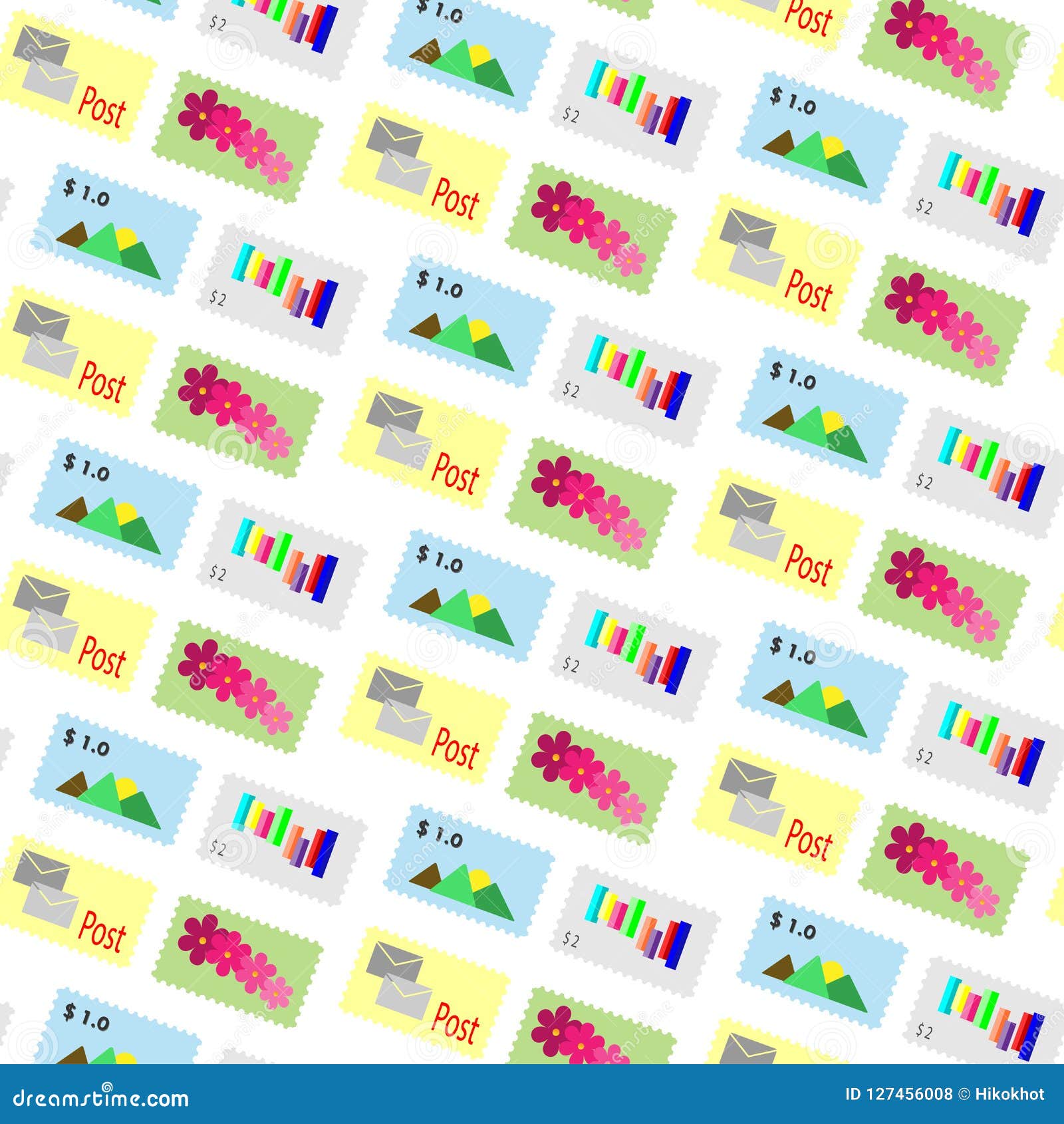 Pattern Vector Postage Stamps Background Stock Vector - Illustration of ...