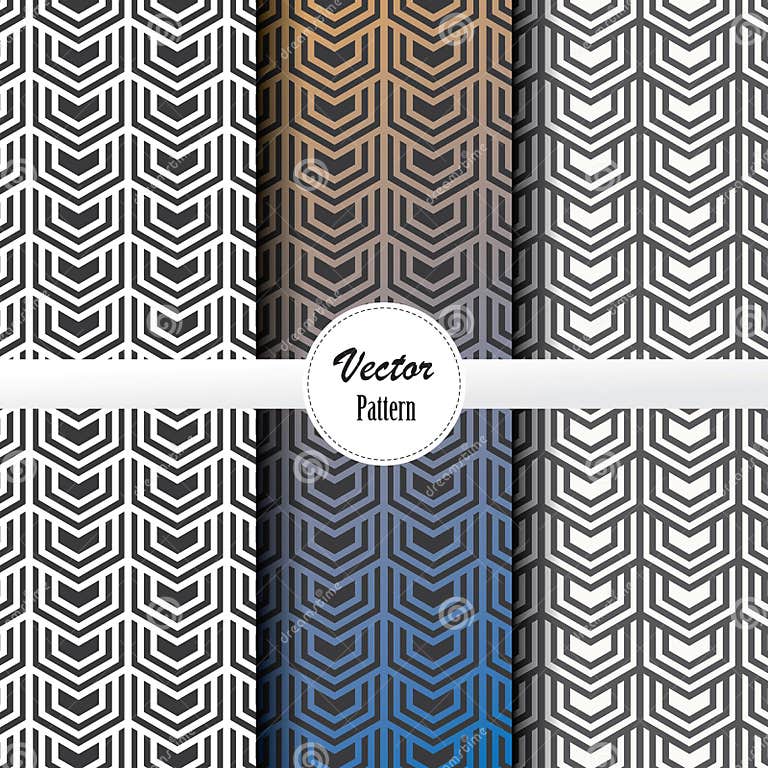 Pattern Vector Set of Geometric Hexagon Shape Overlap Each As Dragon ...