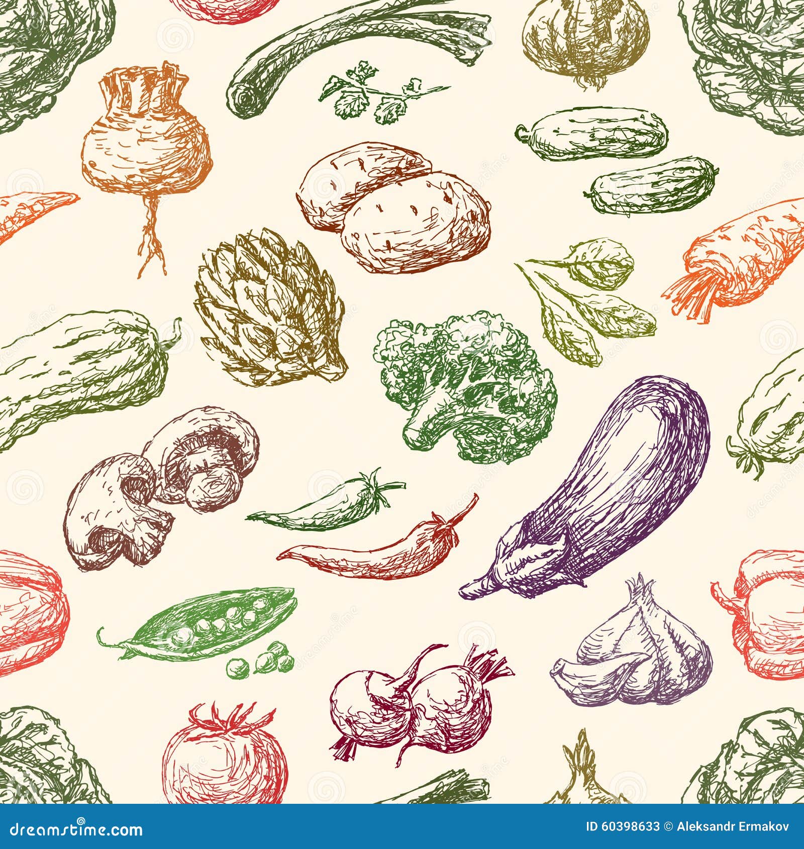 Pattern of the vegetables stock vector. Illustration of cabbage - 60398633