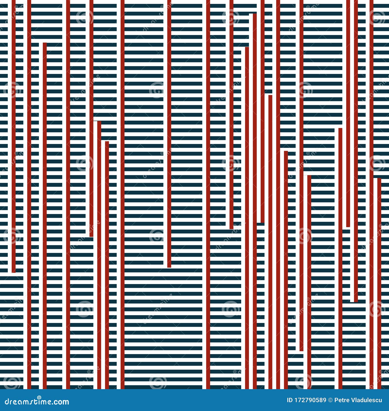 Pattern with Vertical Red Lines, Modern Stylish Image. Stock Vector ...