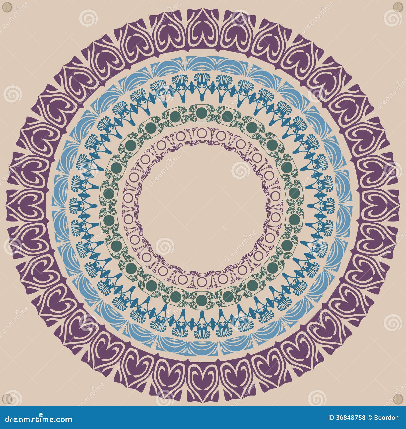 Pattern Vintage Circle Frame Stock Vector - Illustration of fillet ...