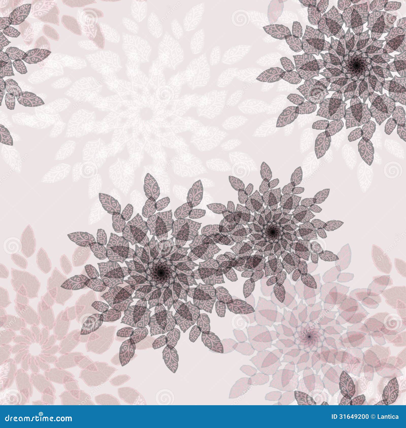 Pattern Vintage Pale Flower Stock Illustration - Illustration of ...