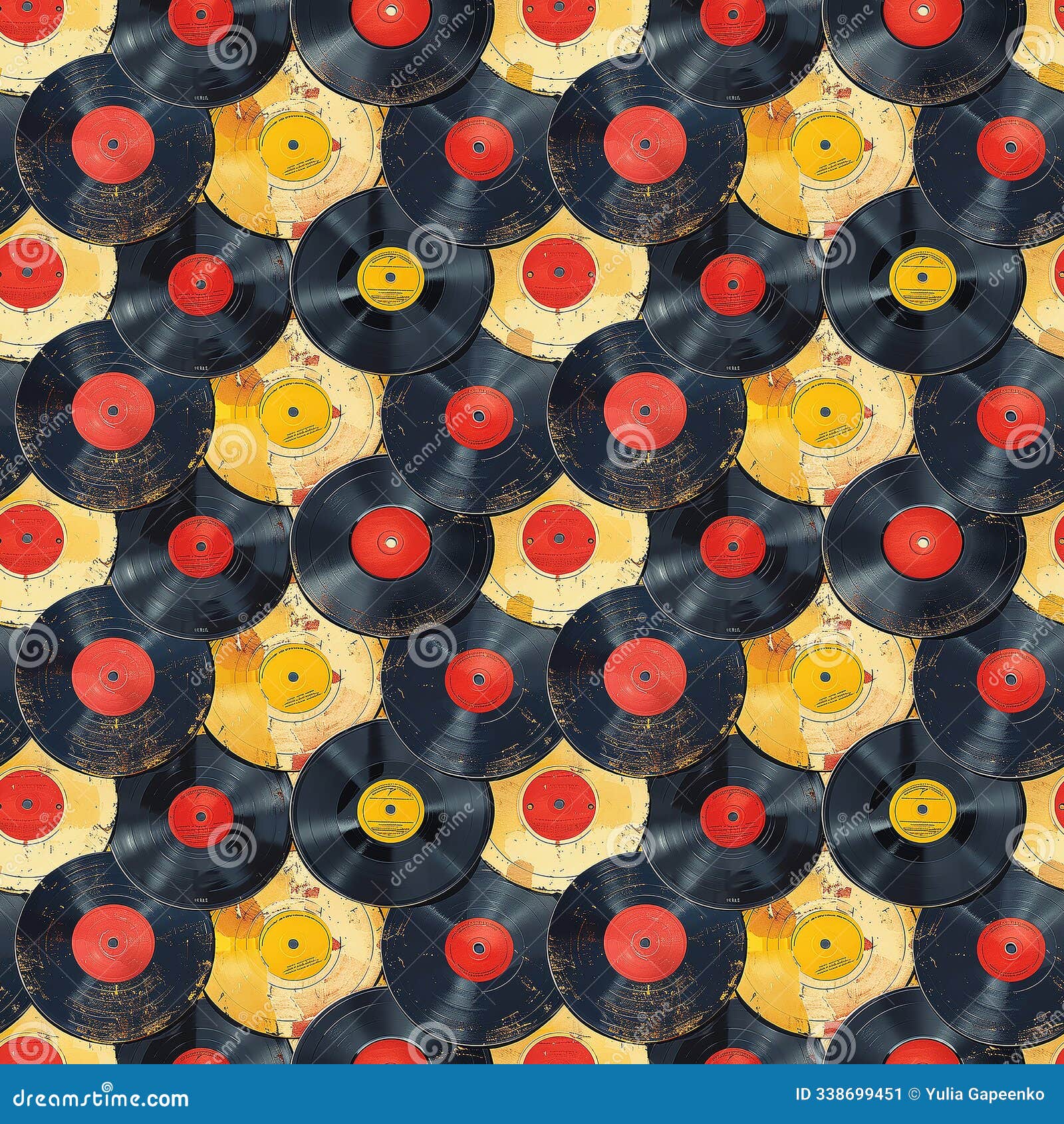 Pattern of Vinyl Records on White Background Stock Image - Image of ...