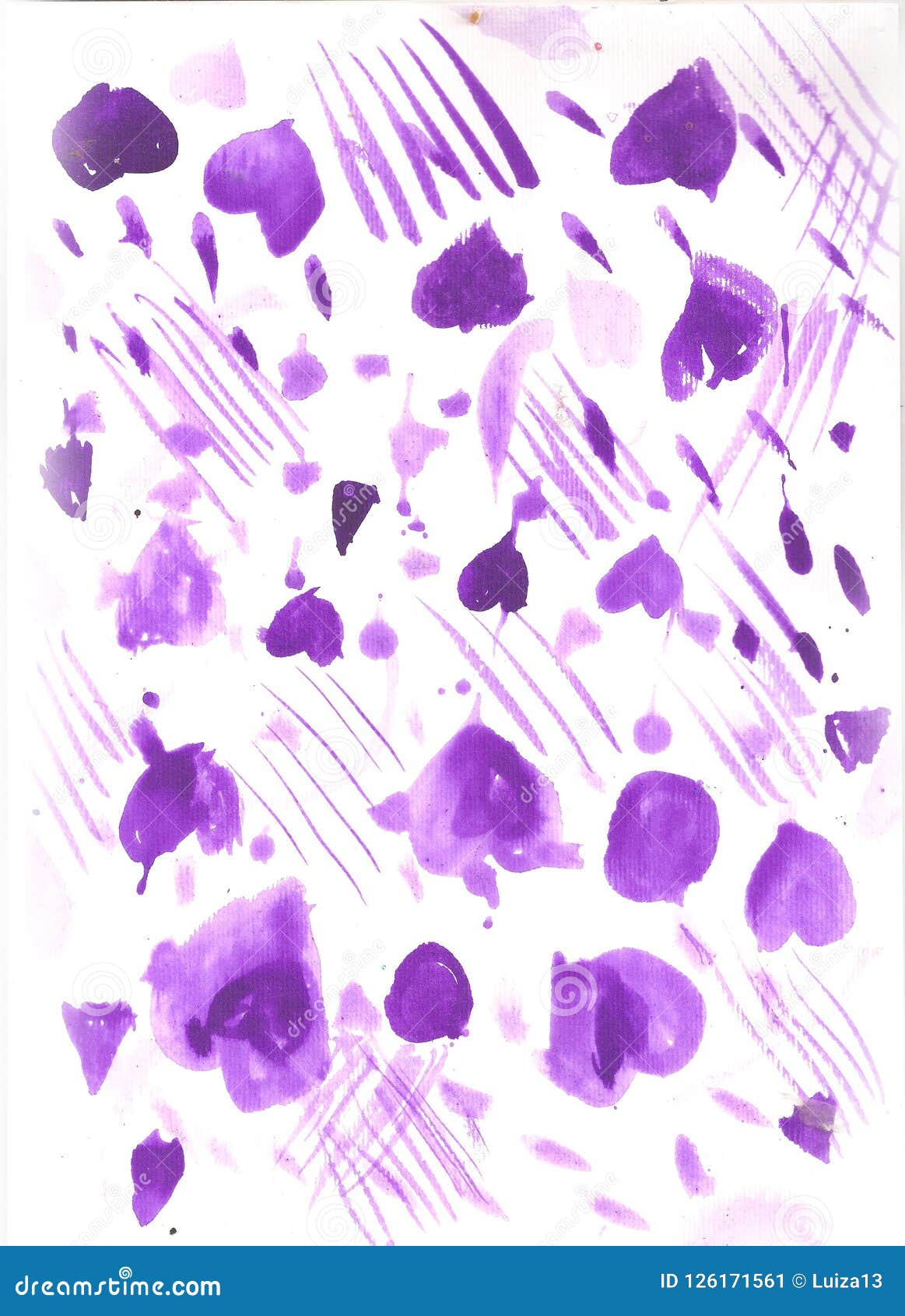 Pattern of Violet Linear Flowers on a Purple Background, in a Chaotic ...