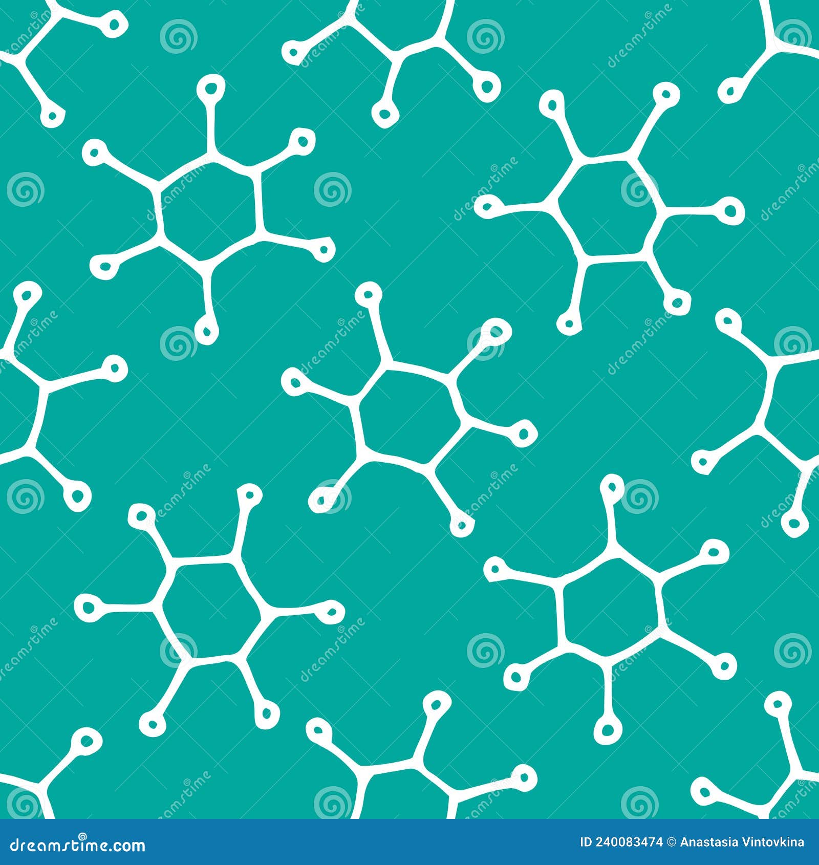 A Pattern from the Virus Icon. Seamless Pattern of a Hand-drawn Microbe ...