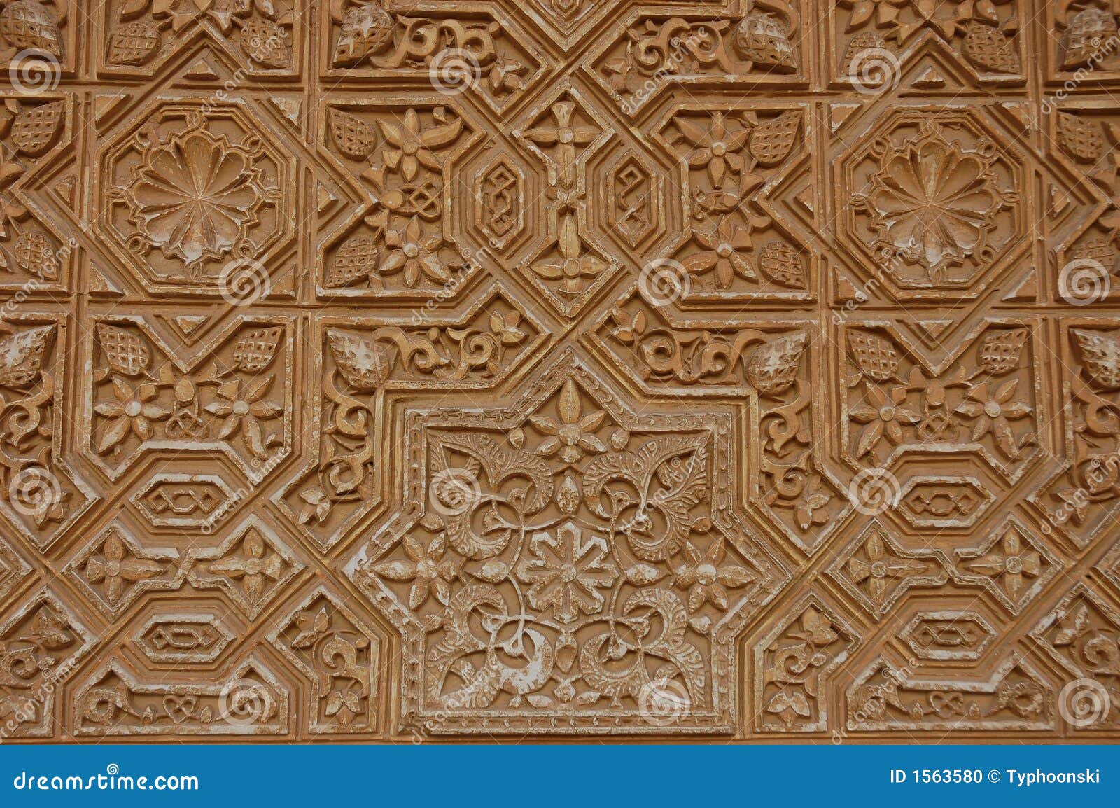 Pattern on the Wall of Alhambra Palace Stock Photo - Image of scene ...