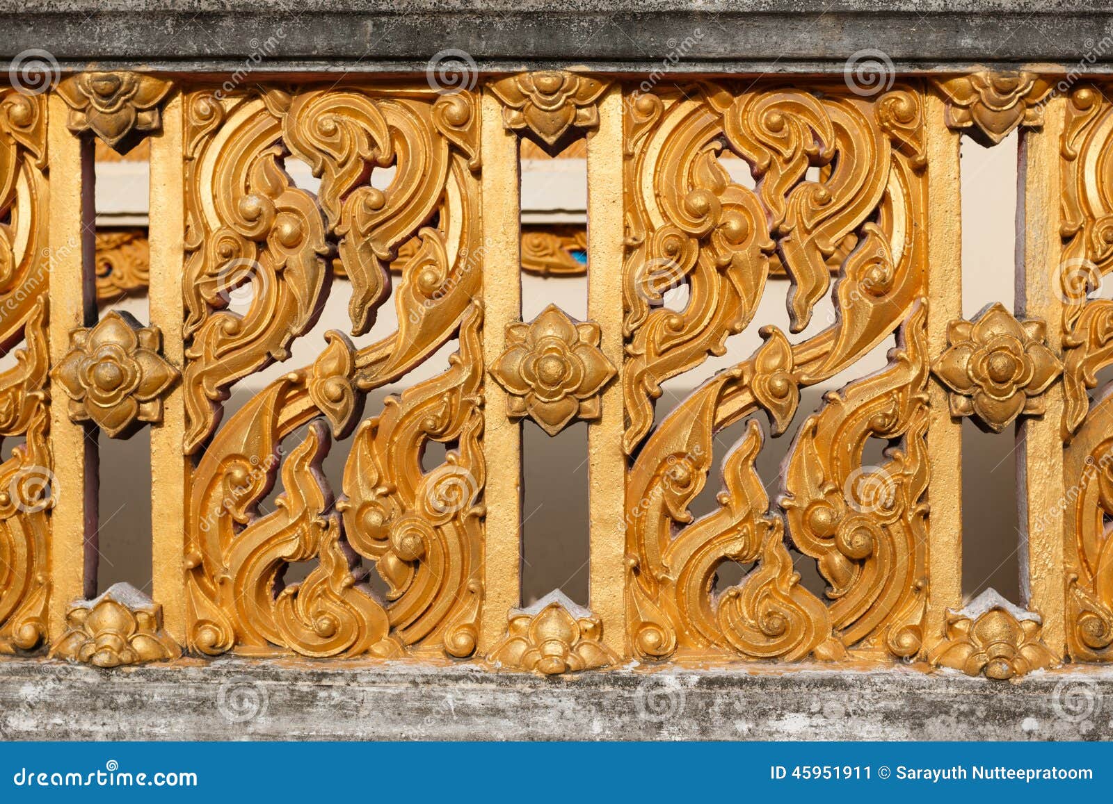 Pattern on Wall in Buddhist Temple Wall Stock Image - Image of ...