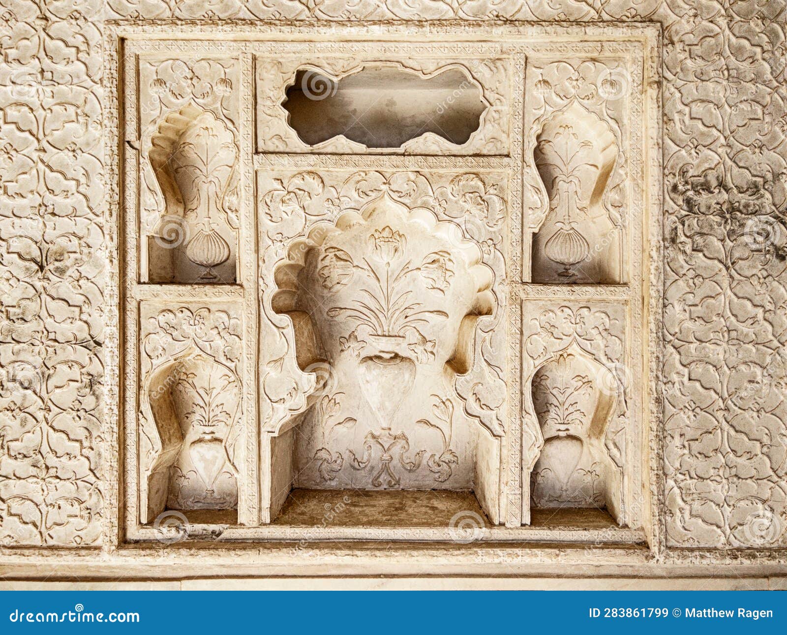 Pattern of Wall Niches stock image. Image of amer, landmark - 283861799