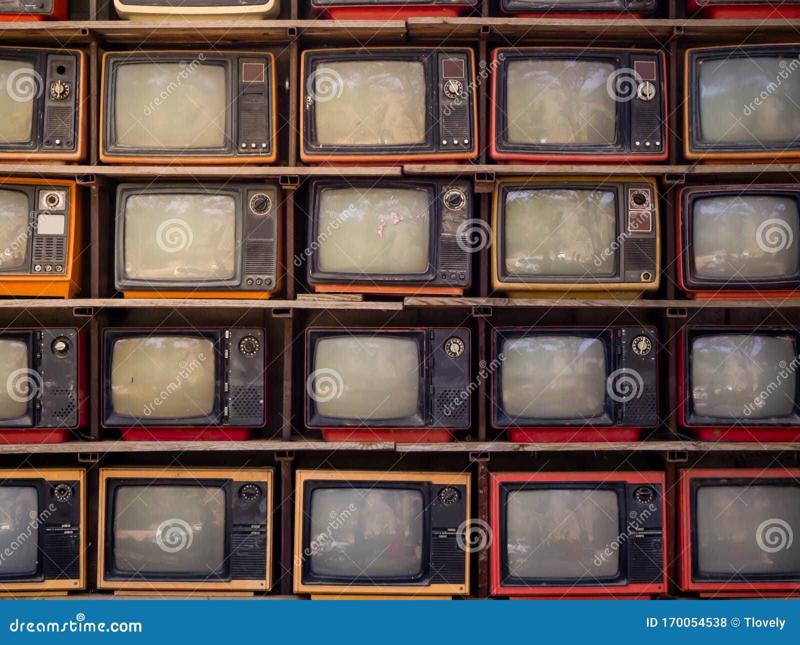 Pattern Wall of Pile Old Retro TV Bachground Stock Photo - Image of ...