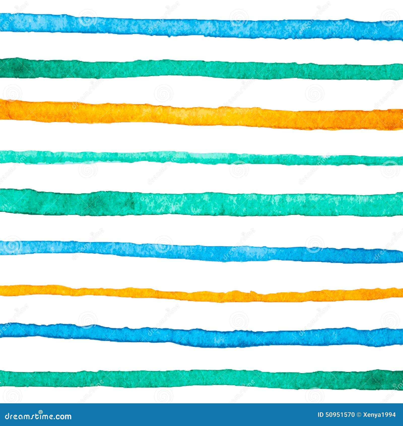 Watercolor Strips Seamless Pattern Border. Blue Cartoon Vector ...