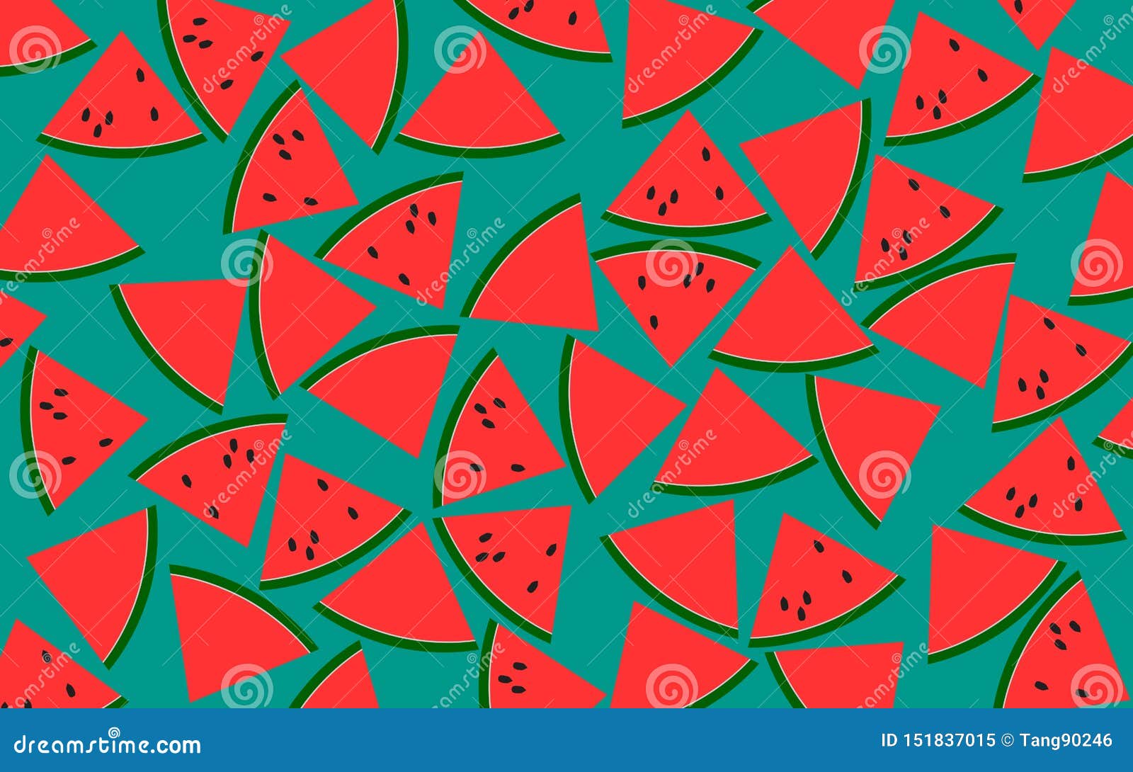 Pattern of Watermelon Slices Stock Illustration - Illustration of melon ...