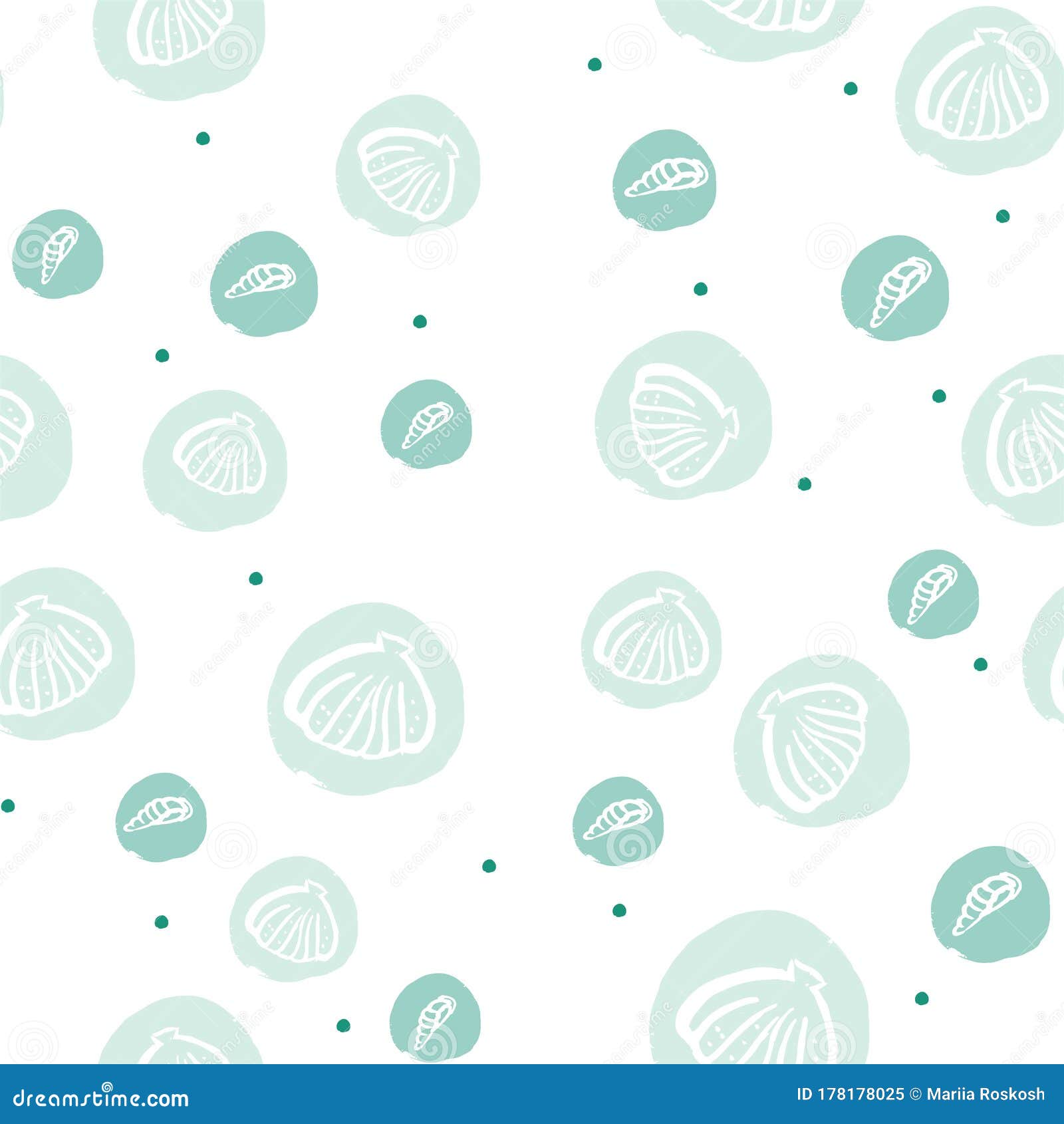 A Pattern Which Consist of Drops with with Shells Stock Vector ...