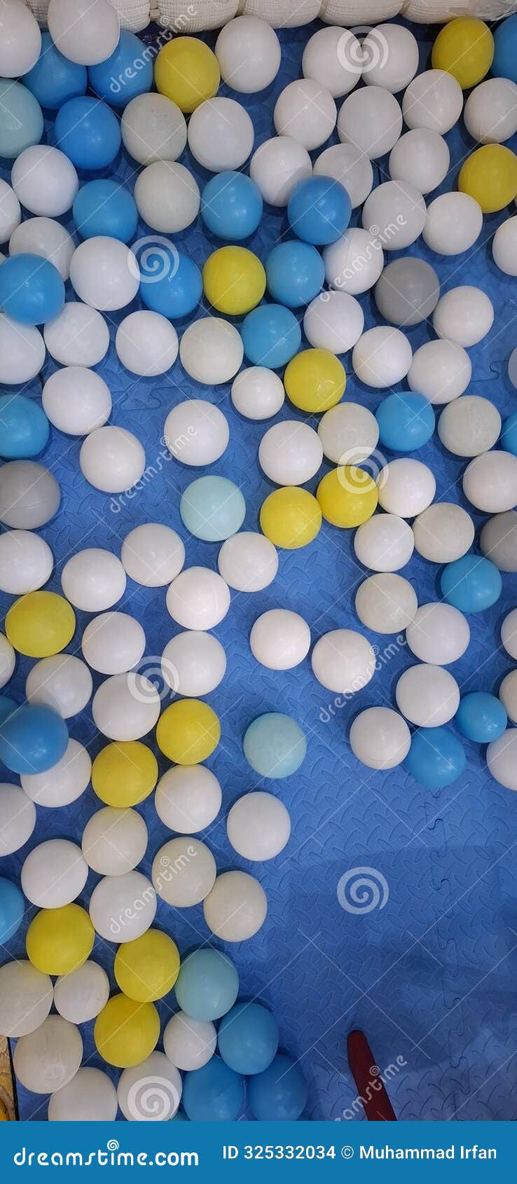 Pattern of White and Blue Balls in the Playground Stock Photo - Image ...