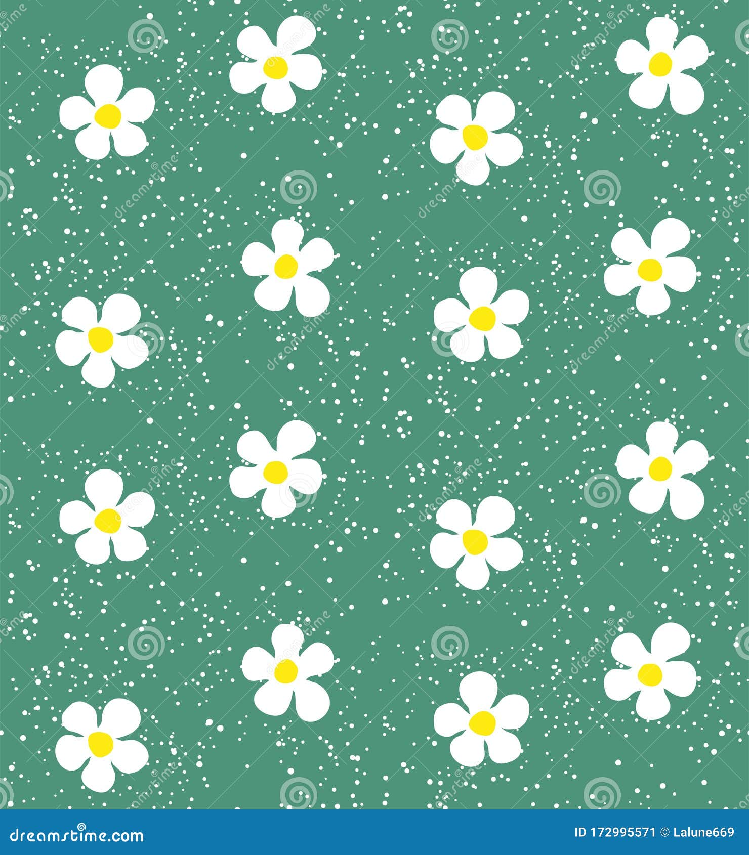 Pattern of White Little Flowers, Seamless Stock Illustration ...