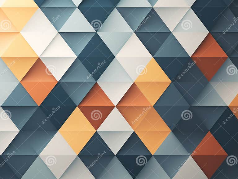 A Pattern of White Orange and Blue Squares Stock Illustration ...