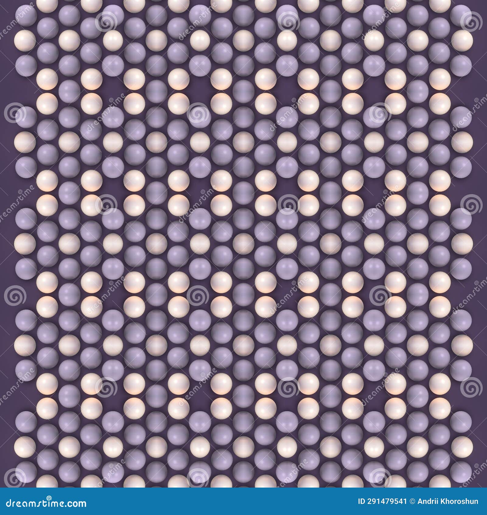 Pattern of White Pearlescent Spheres on Purple Background. Optical ...