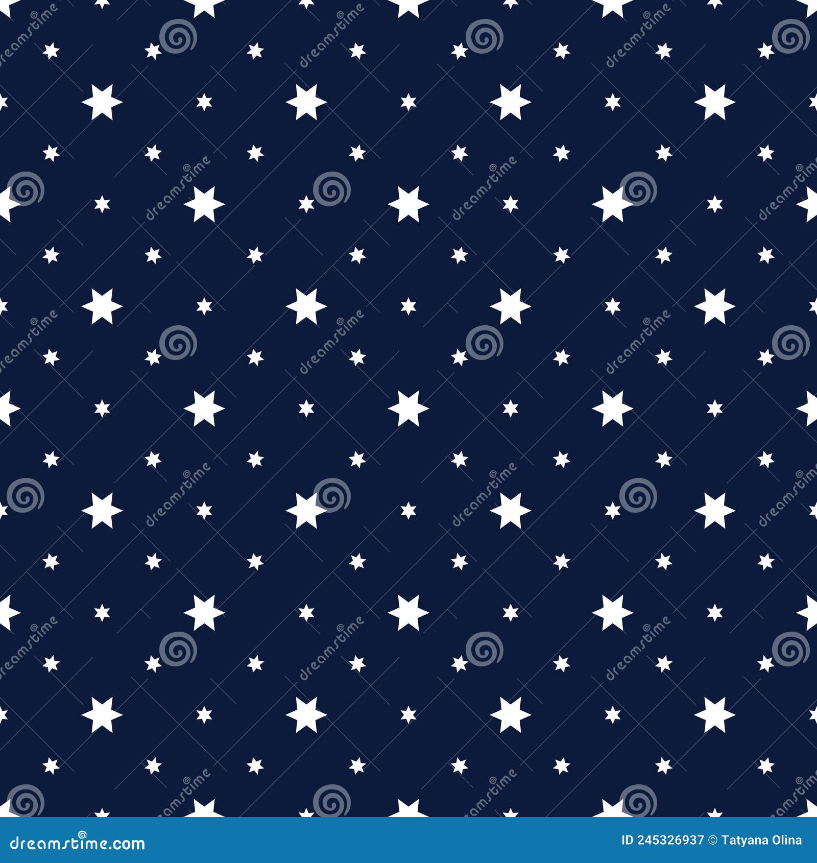Pattern of White Stars on Blue Background Stock Vector - Illustration ...