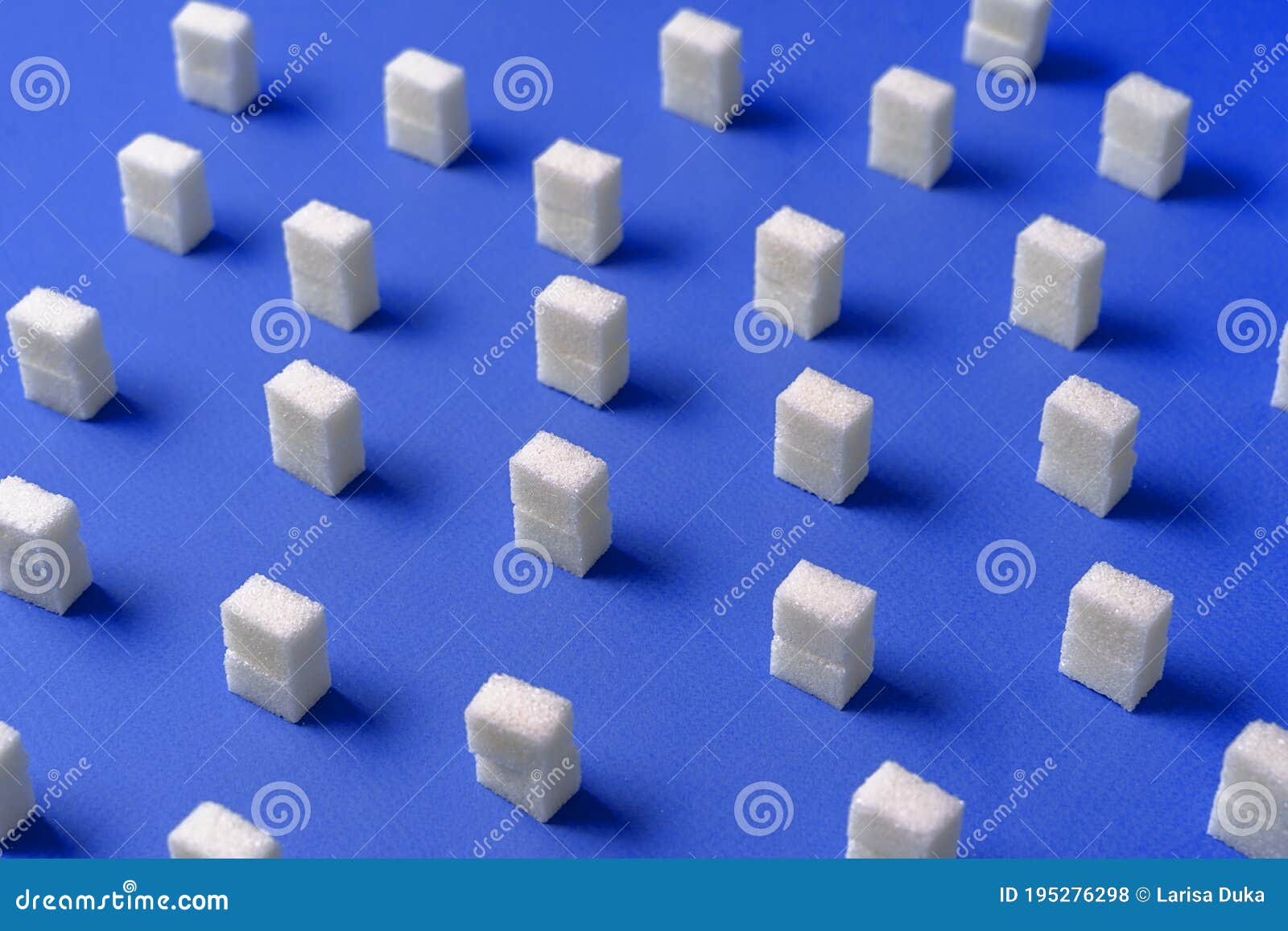 Pattern of White Sugar on Blue Background. Minimalism Style, Banner ...