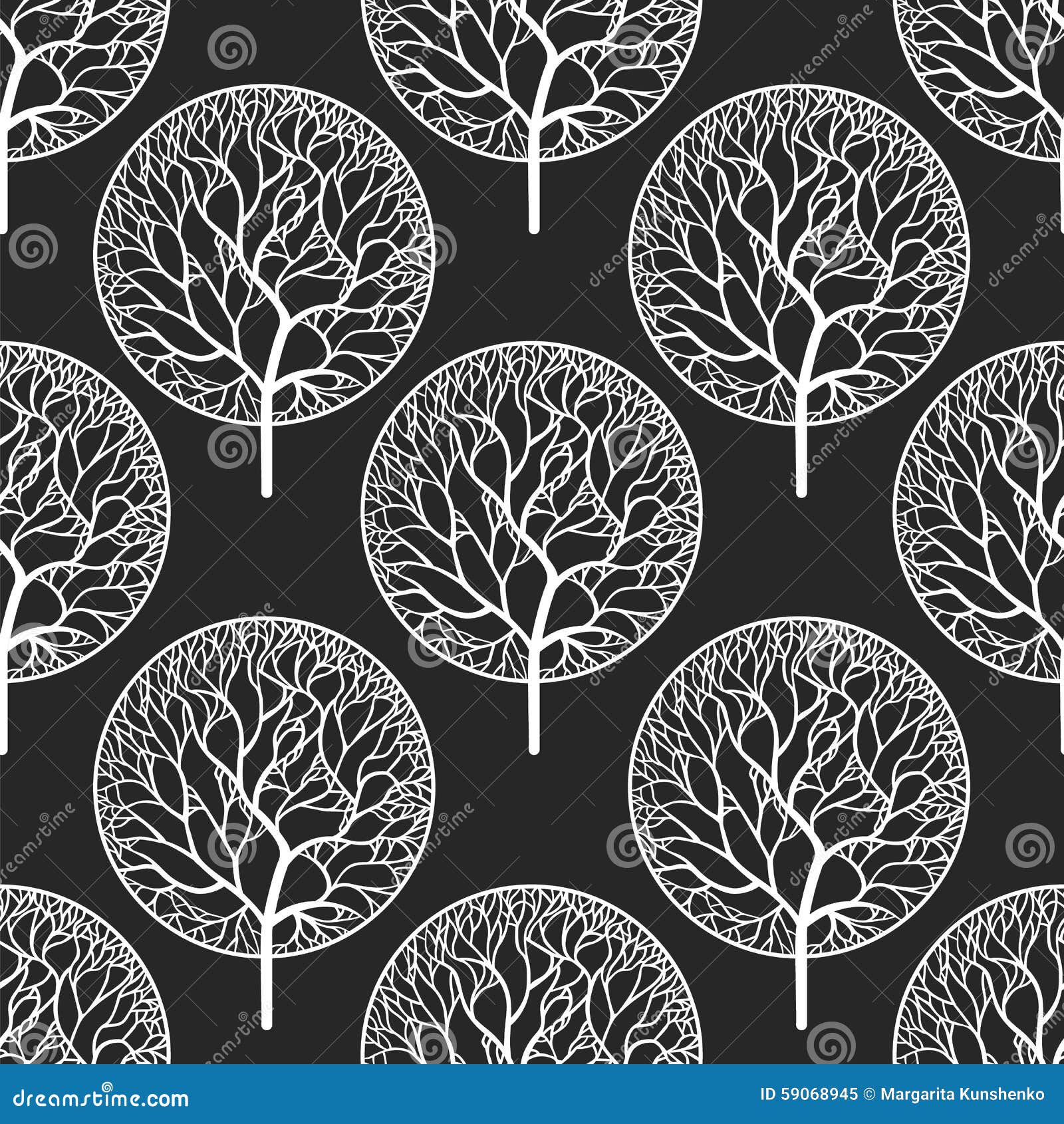 Pattern with white trees stock vector. Illustration of forest - 59068945