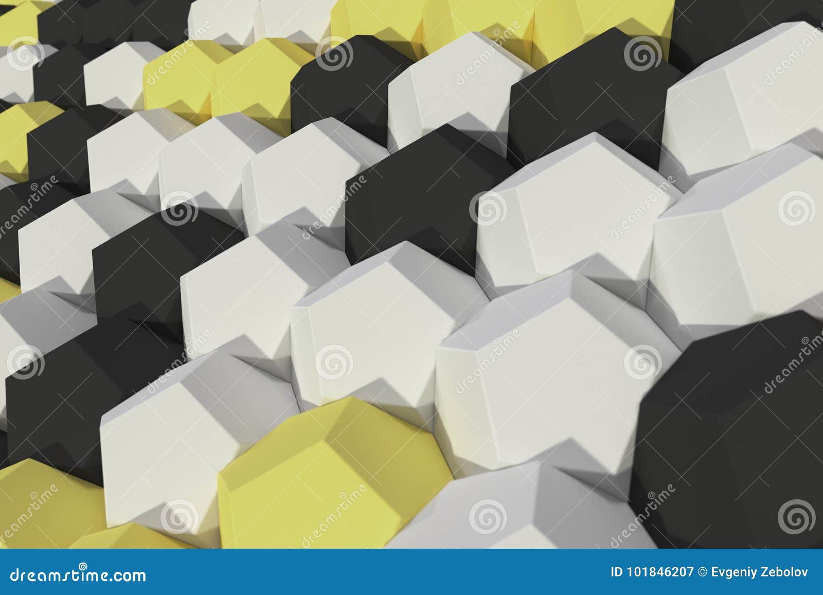 Pattern of White, Yellow and Black Hexagonal Elements Stock ...