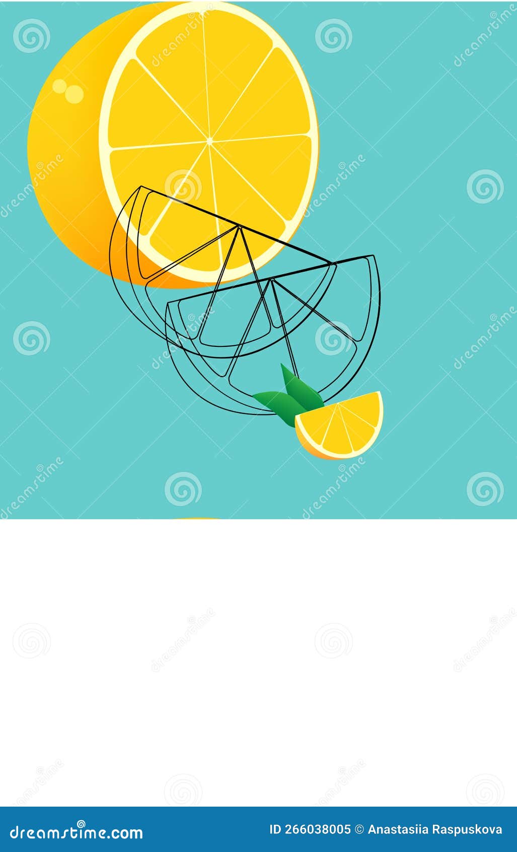 Pattern of Whole, Half and Orange Slices. Blue Background Stock Vector ...