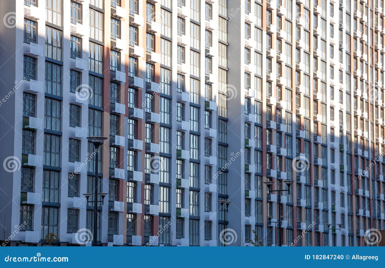 Pattern from the Windows of a New Multi-storey Building. Window in ...