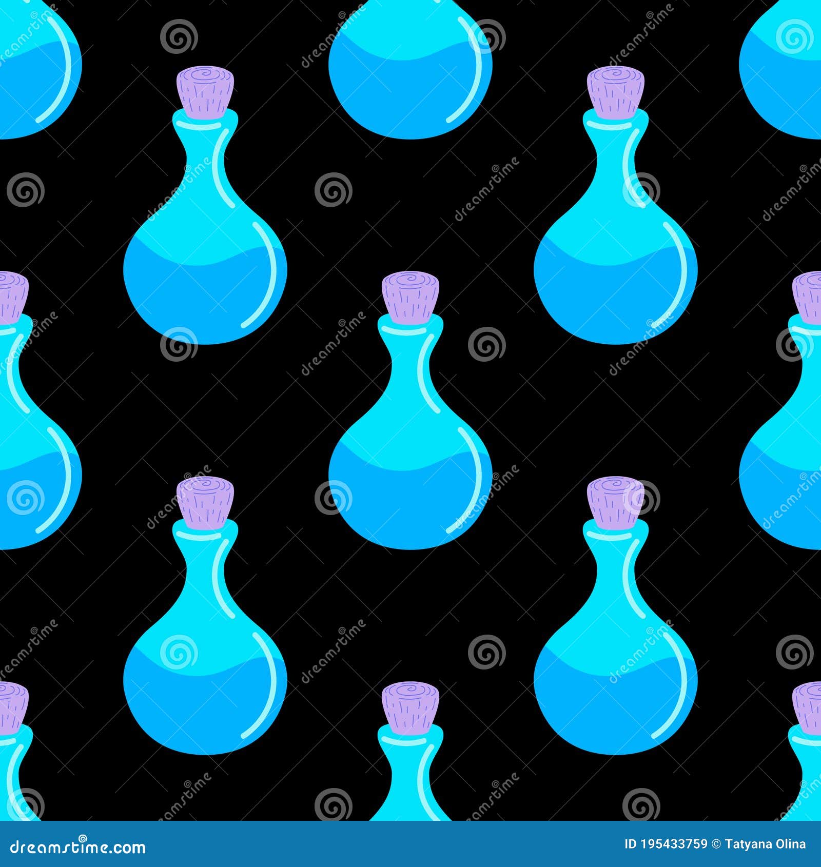 Pattern with Witch Potion. a Magical Elixir. Vector. the Concept of ...