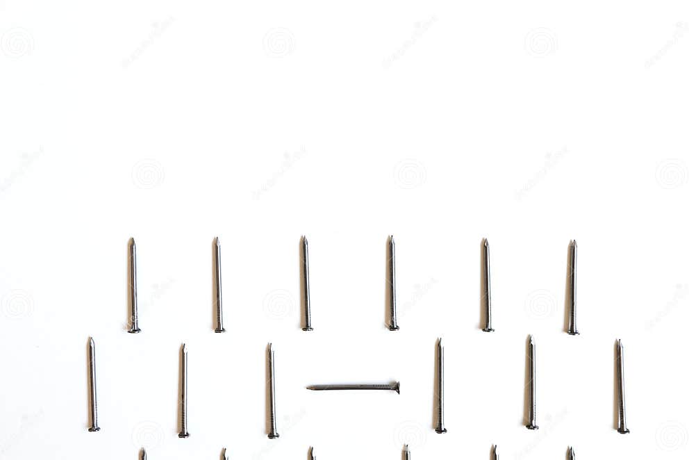 Pattern of Wood Nails on White Background Stock Photo - Image of tool ...