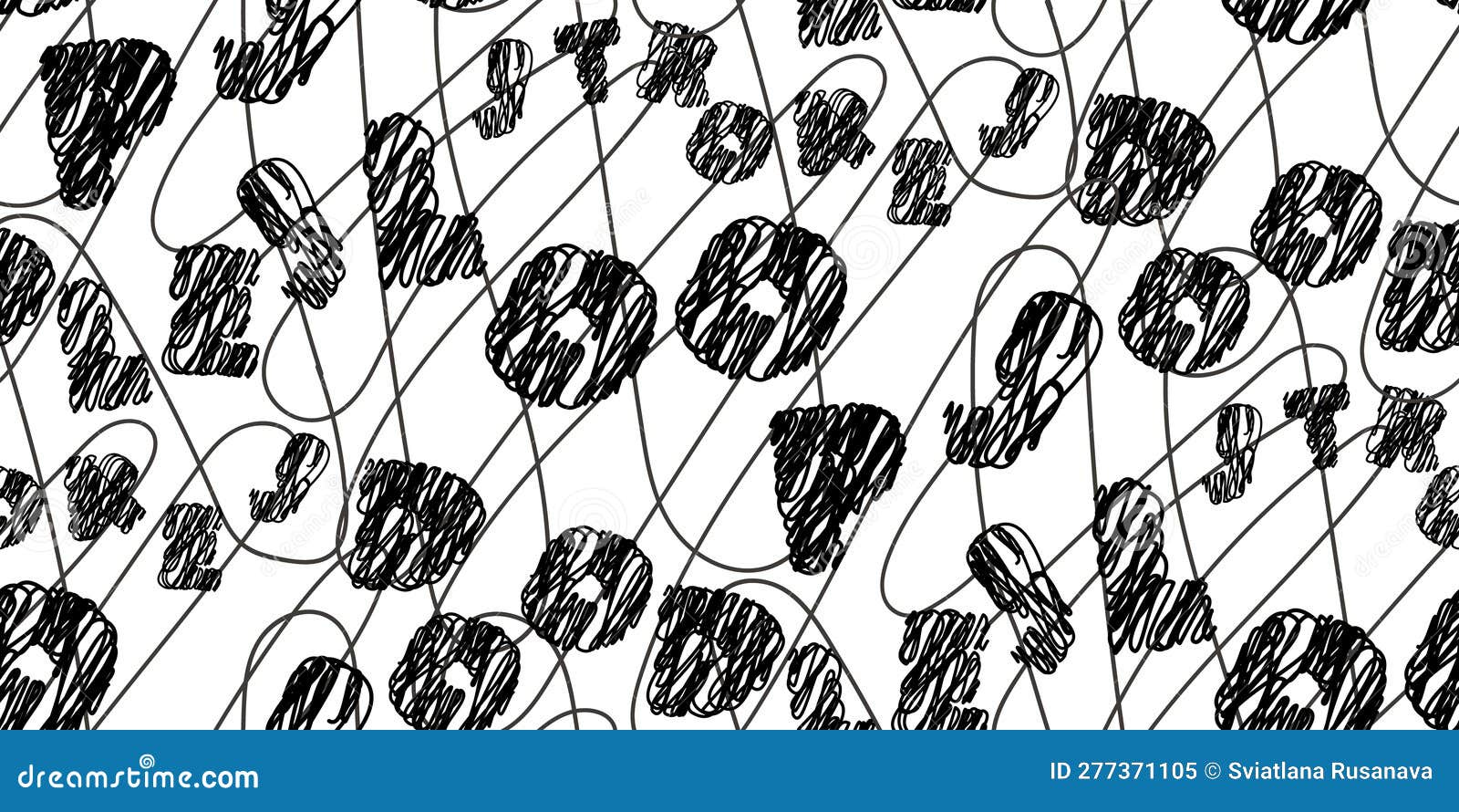 A Pattern from the Word Loop. Tangled Background with Loops, Threads ...