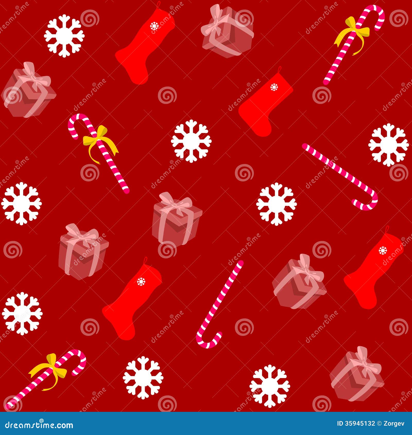 Pattern for Wrapping Paper and Filled with Candy and Gifts Stock ...