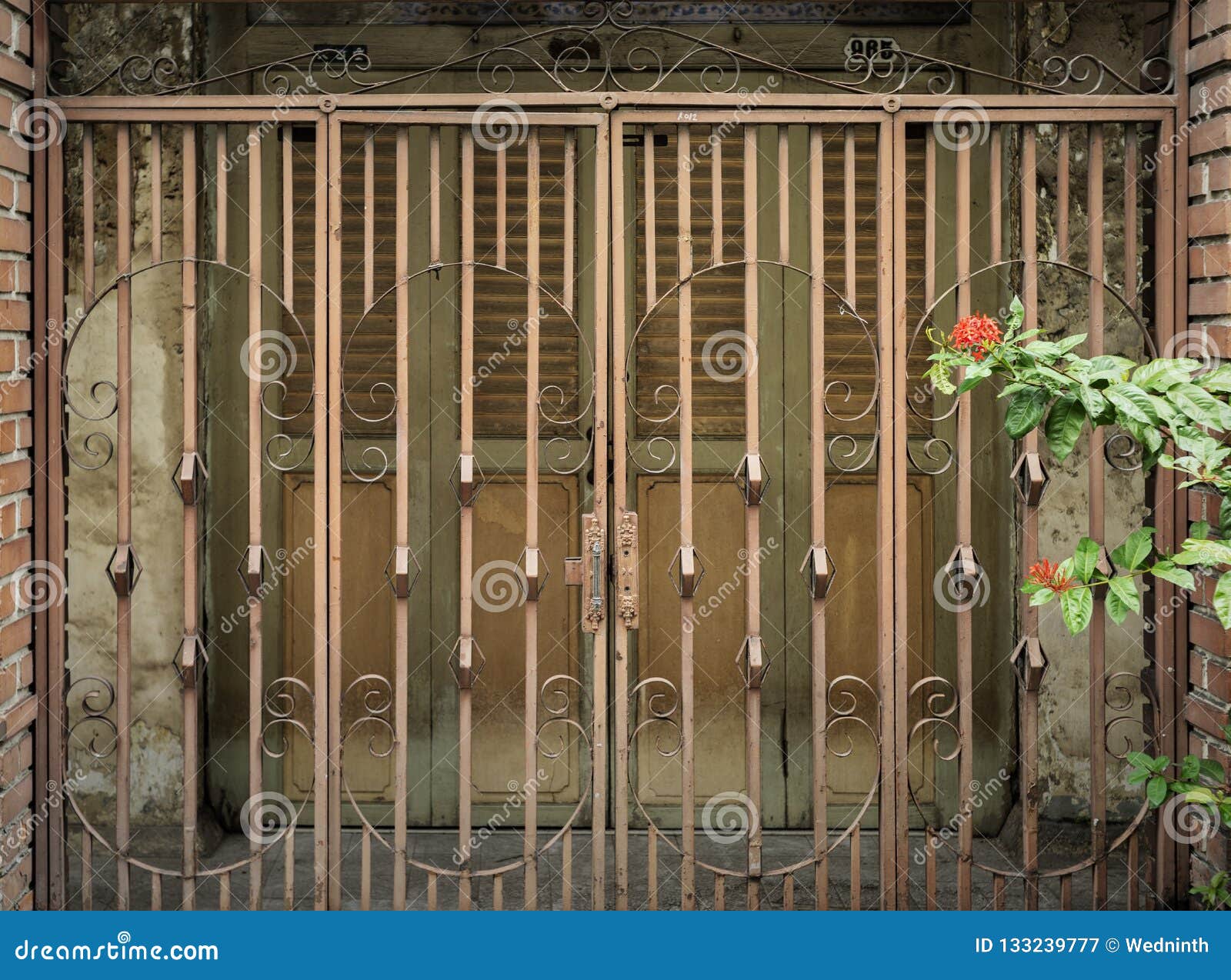 The Pattern on Wrought Iron Gates Photo Stock Image - Image of detail ...