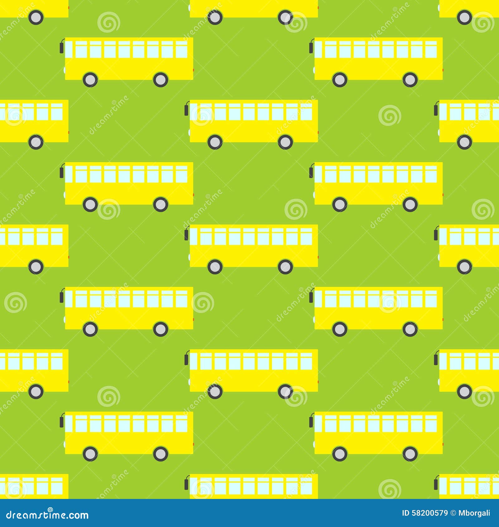 Pattern with yellow buses stock vector. Illustration of bright - 58200579