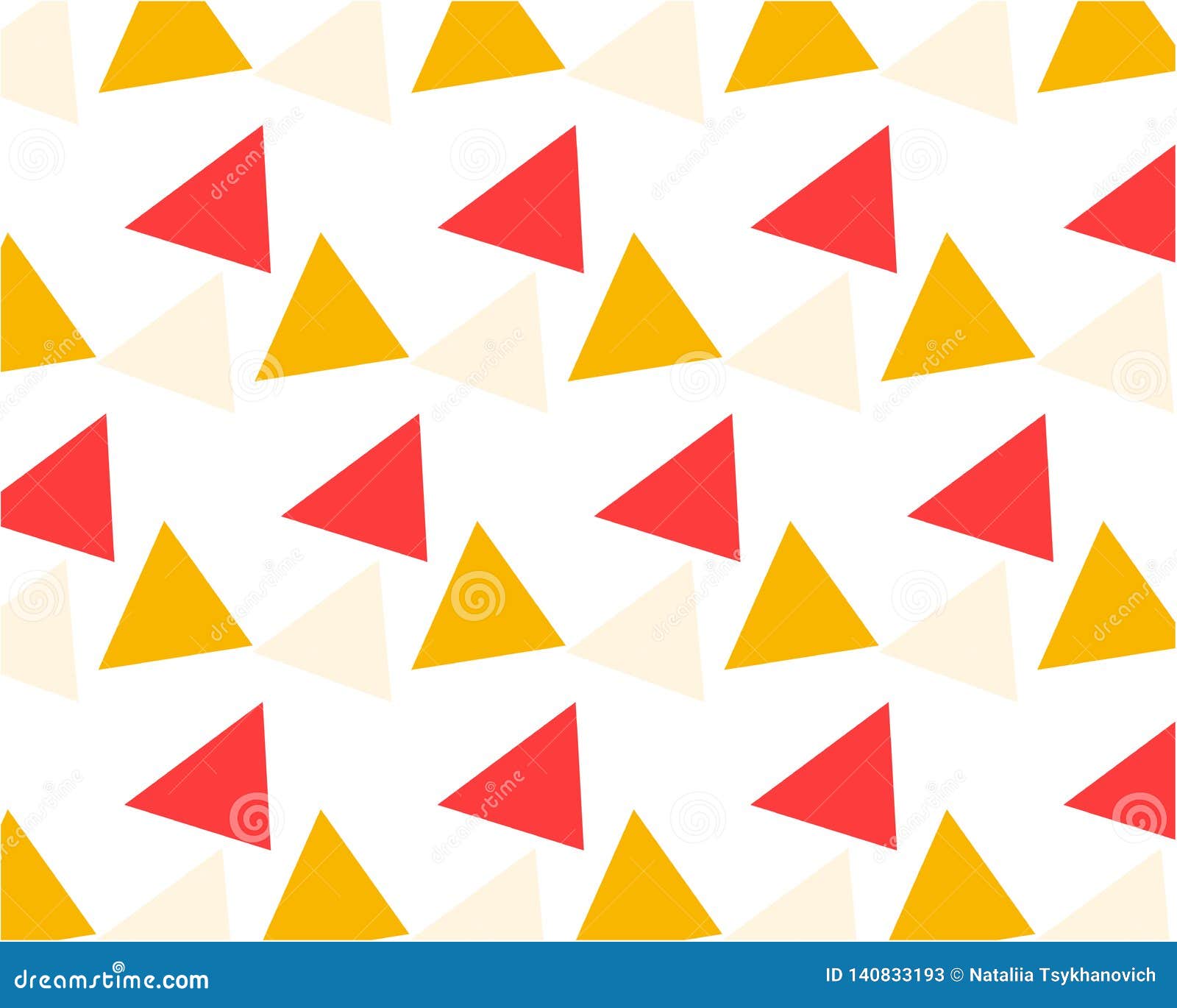 Pattern Yellow Pink Beige Randomly Scattered Triangles Stock Vector ...