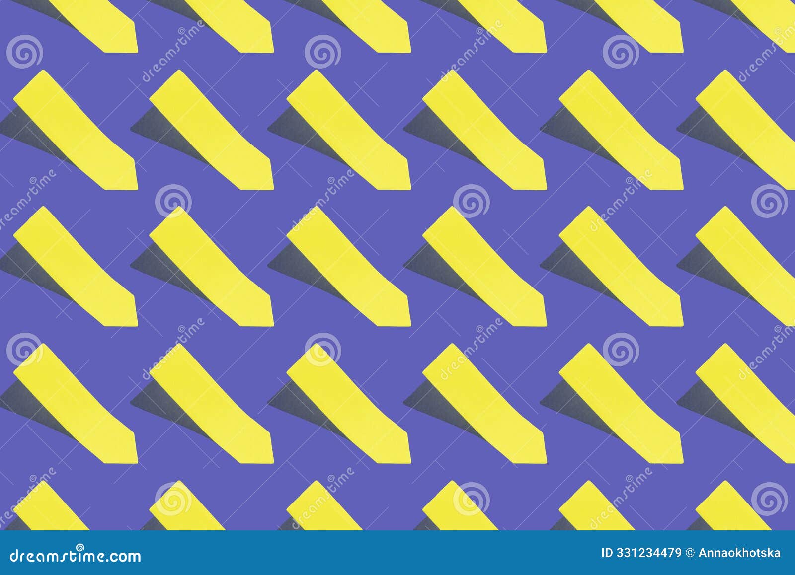 Pattern of Yellow Post it Note on Blue Background. Office and School ...