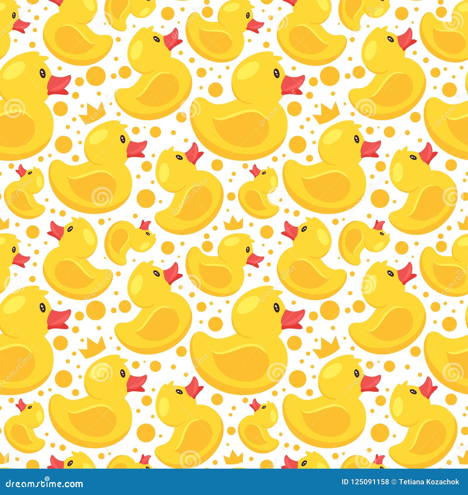 Pattern with Yellow Rubber Duck Stock Vector - Illustration of float, background: 125091158