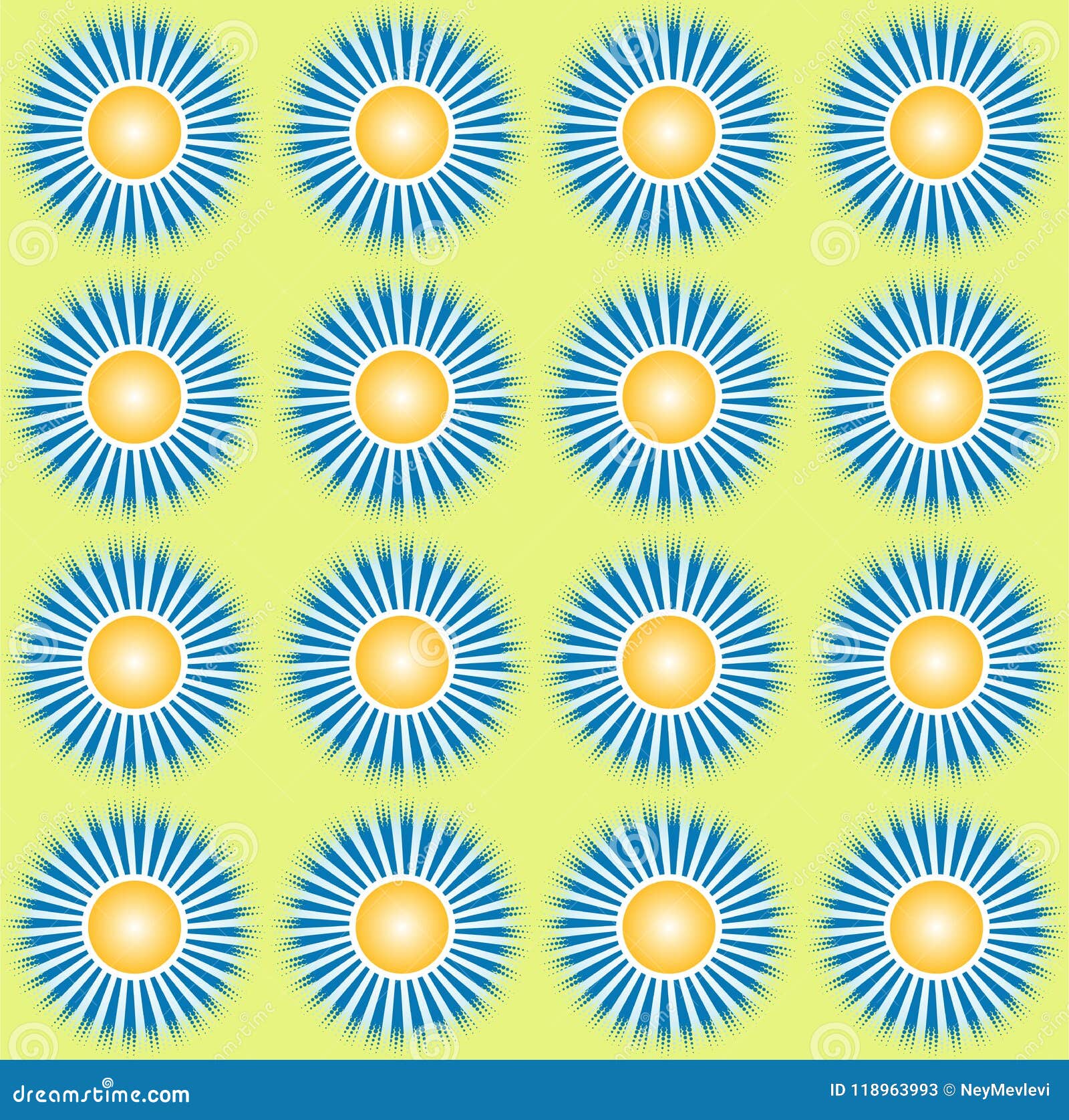 Pattern Yellow Sun with Shine Illustration Stock Vector - Illustration ...
