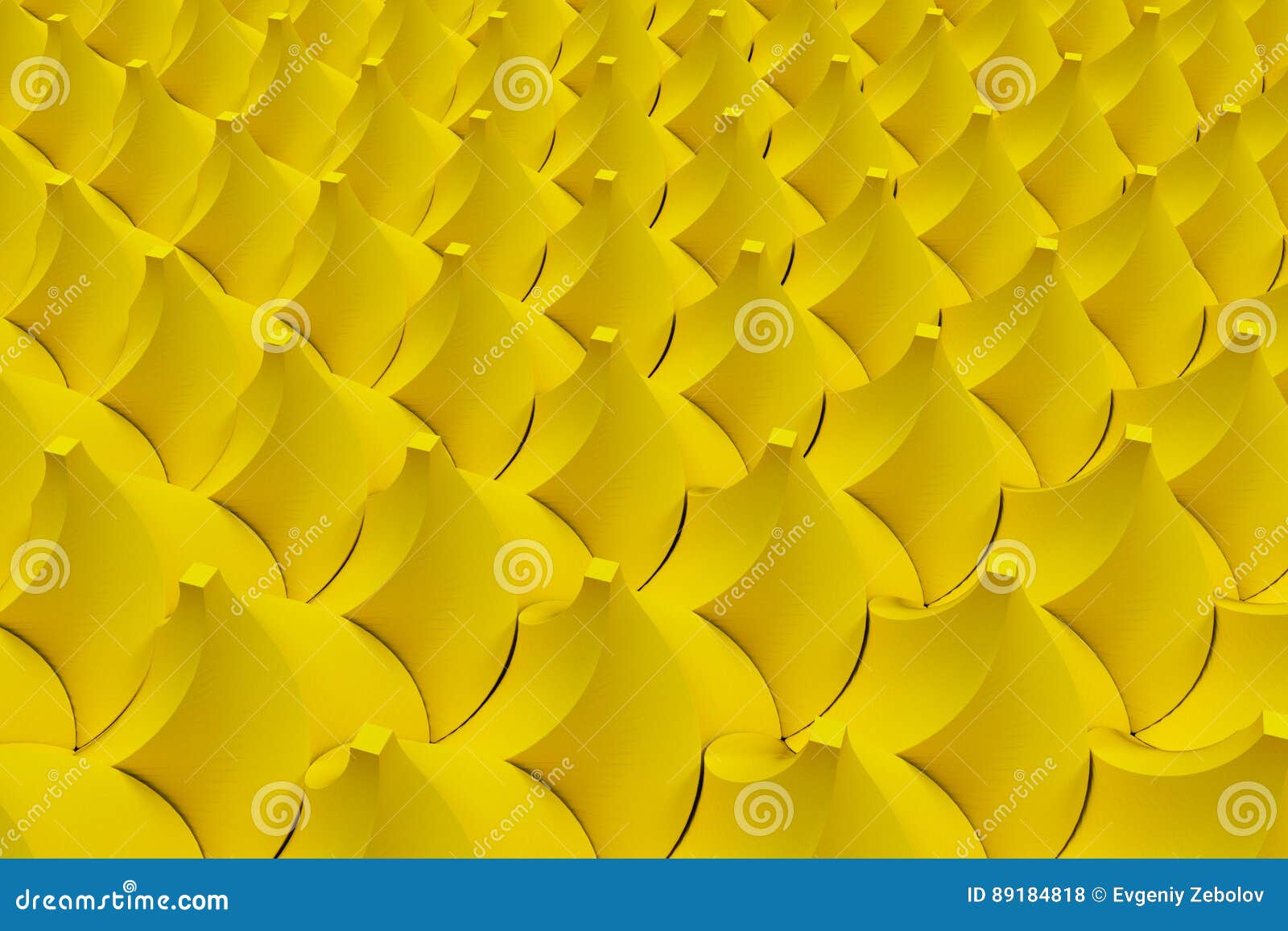 Pattern of Yellow Twisted Pyramid Shapes Stock Illustration ...