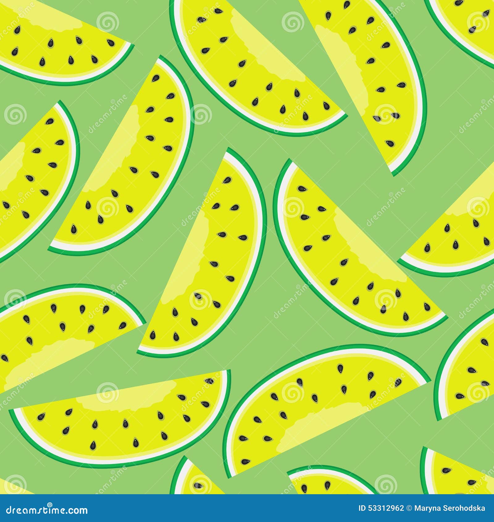 Pattern yellow watermelon3 stock vector. Illustration of decor - 53312962