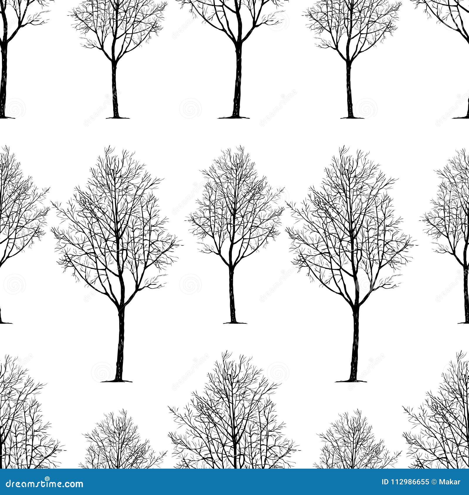 Pattern of Young Deciduous Trees Stock Vector - Illustration of growth ...