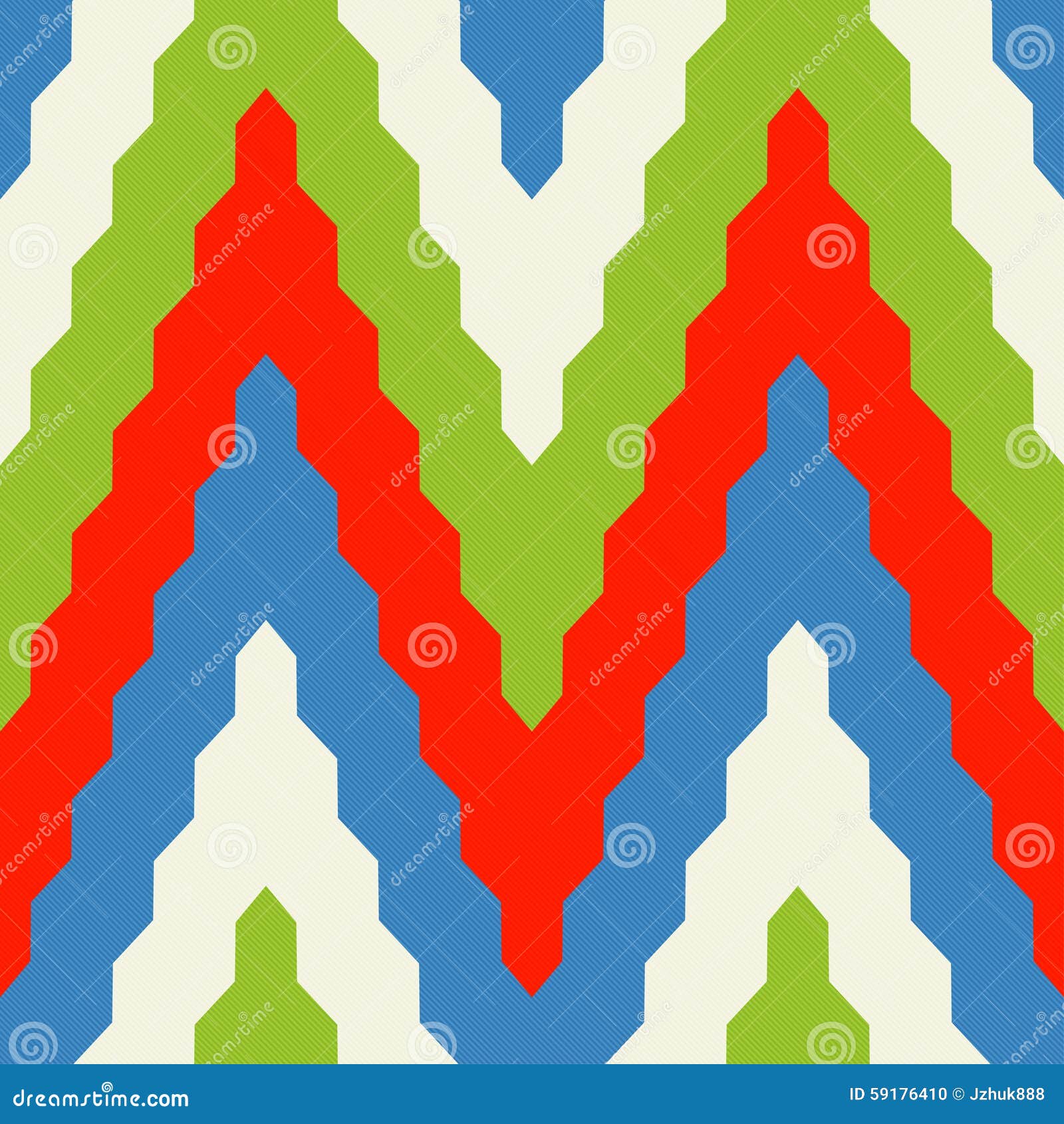 Pattern with Zig Zag in Red, Blue and Green Colors Stock Vector ...