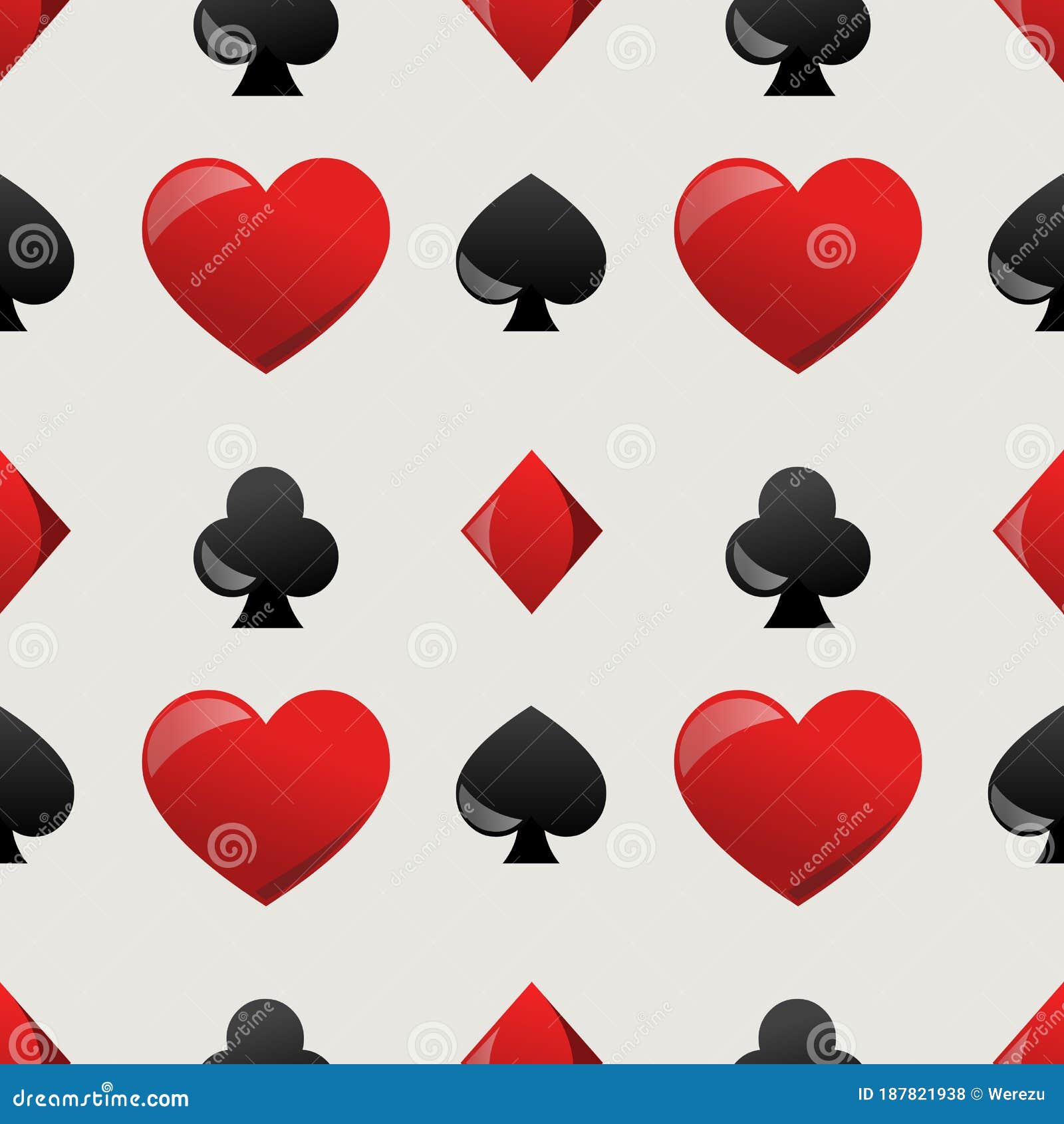 Rummy Card Symbol Seamless Pattern Stock Illustration - Illustration of ...