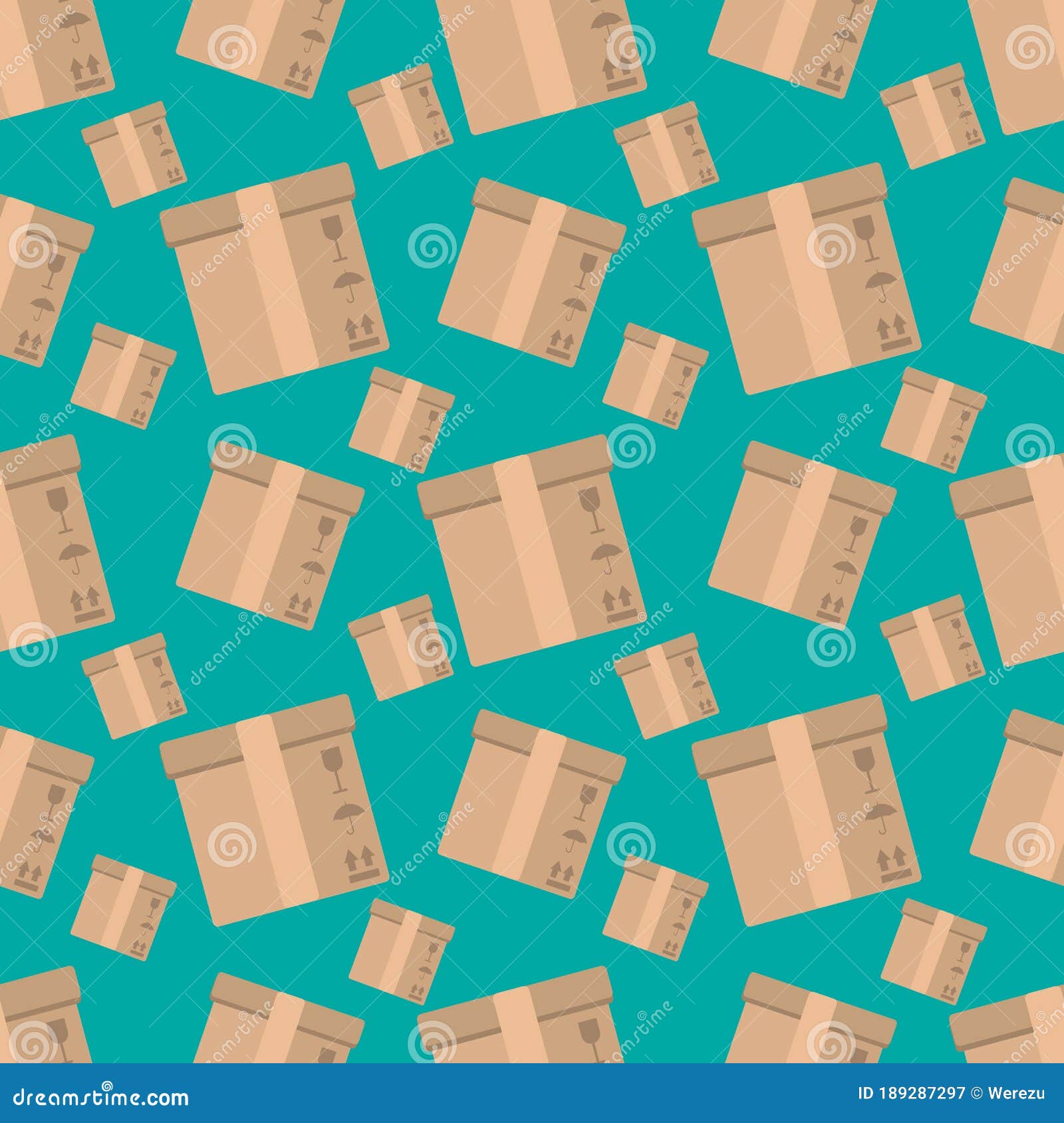 Cardboard Box Seamless Pattern Vector Illustration Background Stock ...