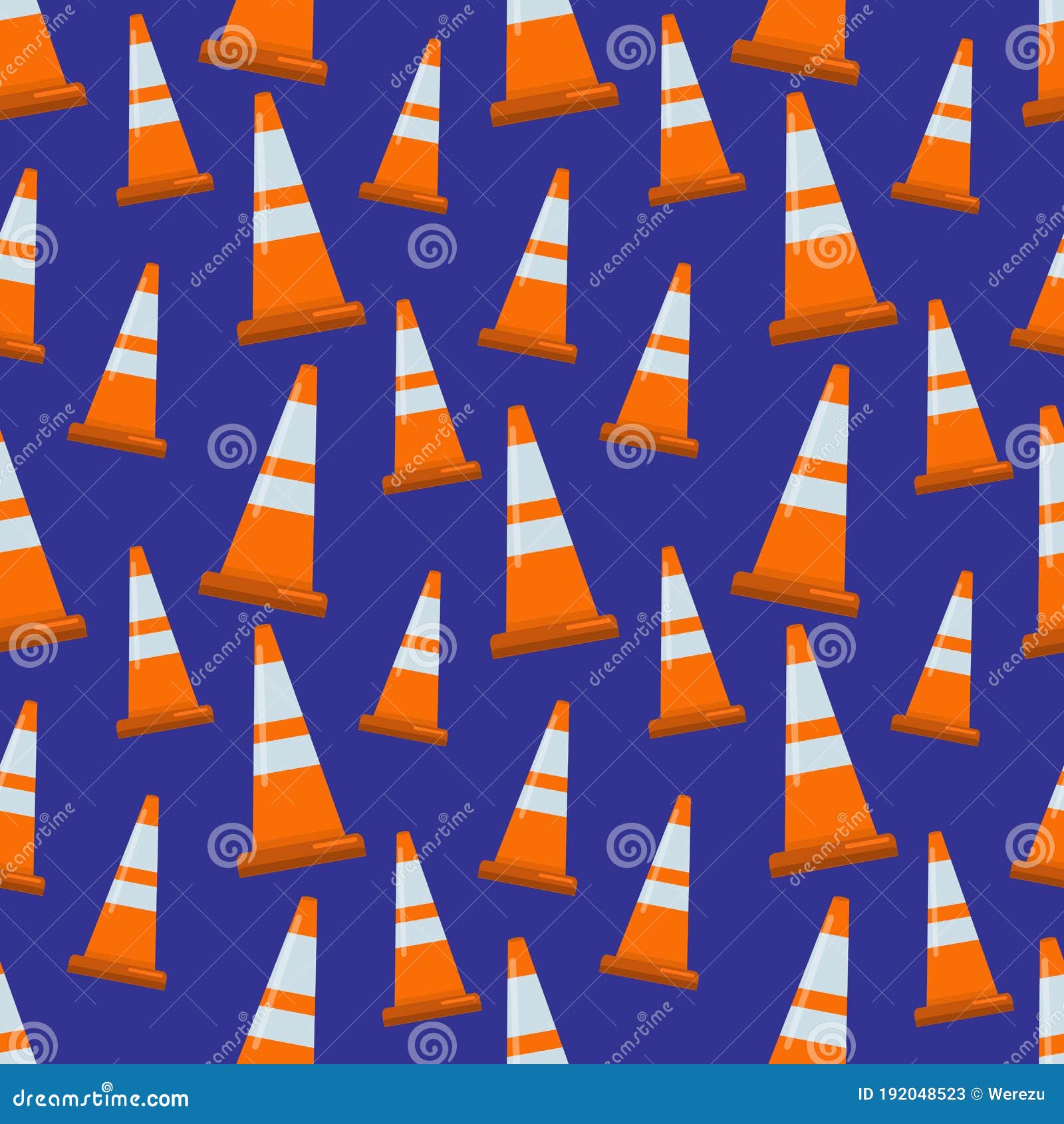 Safety Cone Seamless Pattern Vector Illustration Background Stock ...