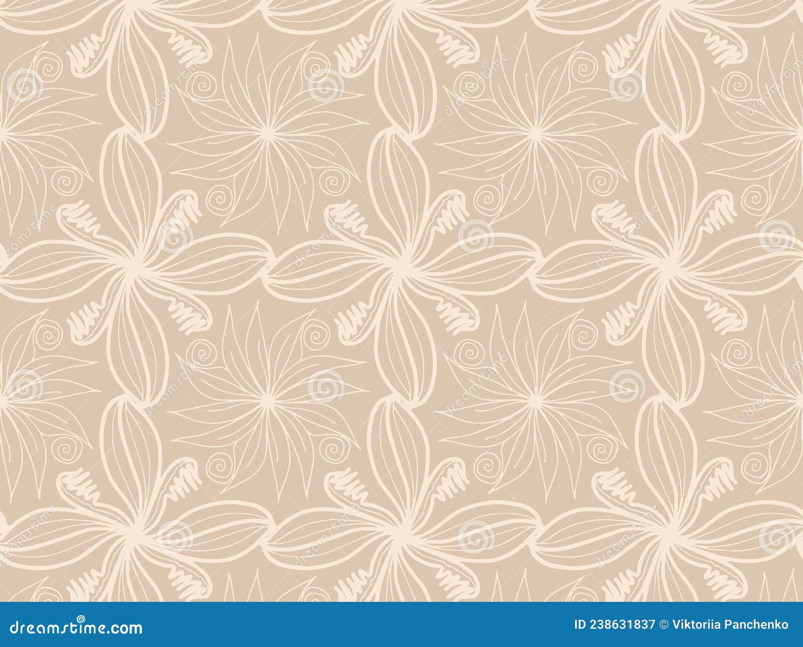 Patterned Background, Floral Design. Brown Color, Vector Stock Vector ...