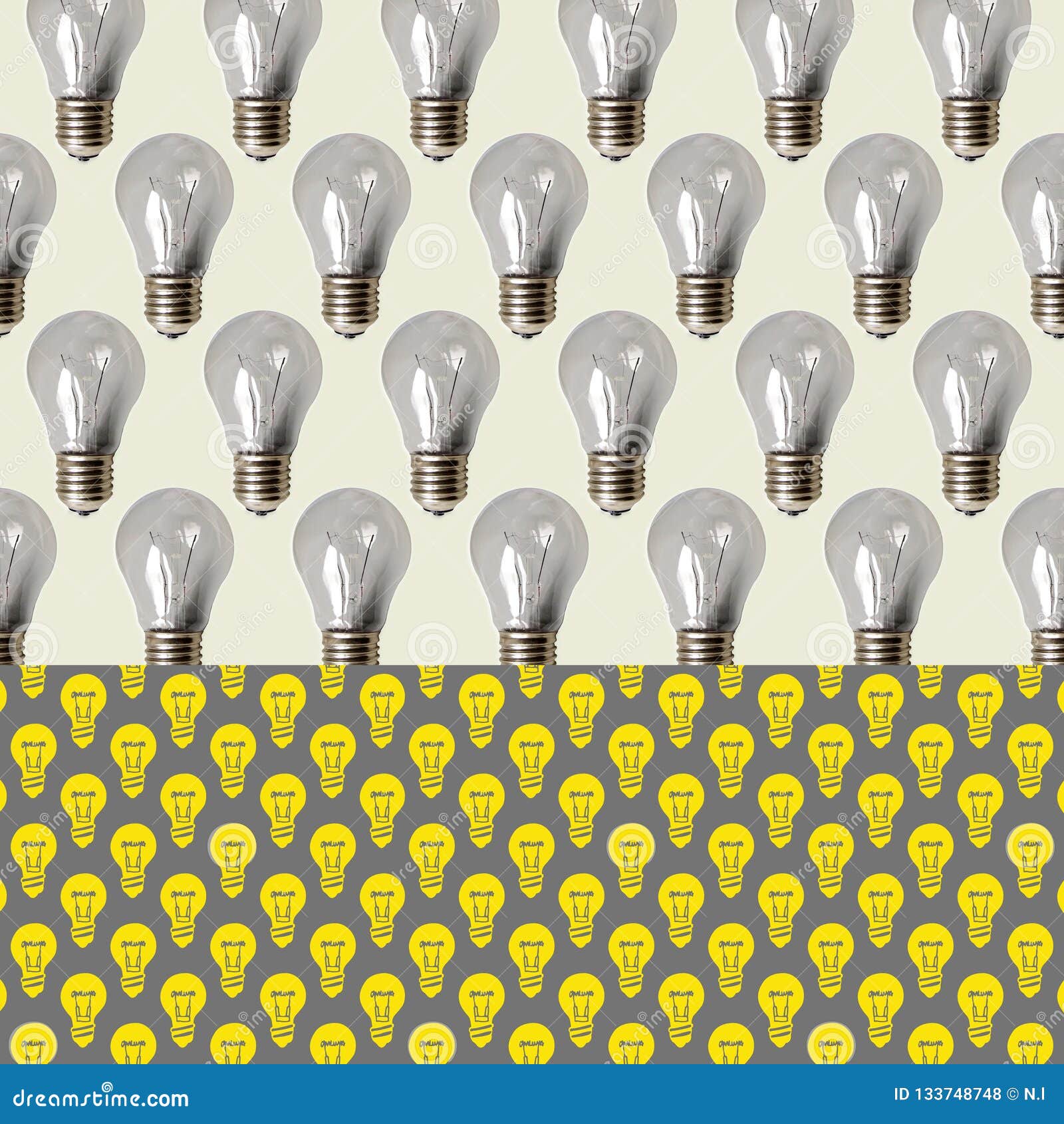 Patterned Background - Light Bulbs Stock Illustration - Illustration of ...