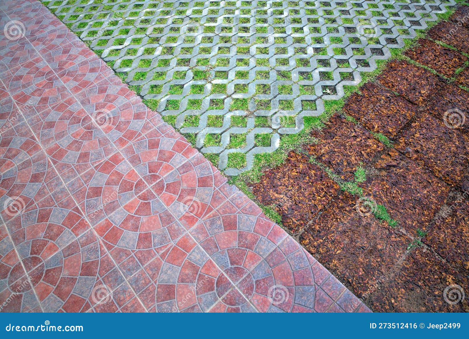 Patterned brick floor. stock photo. Image of road, square - 273512416