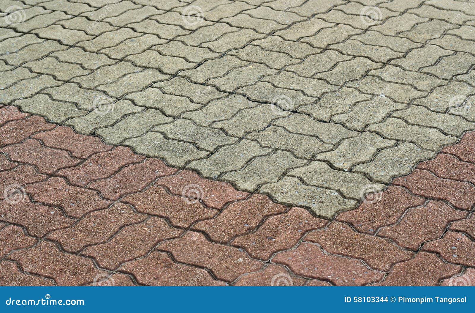 Patterned Brick Walkway Cement Stock Photo - Image of road, cobblestone ...